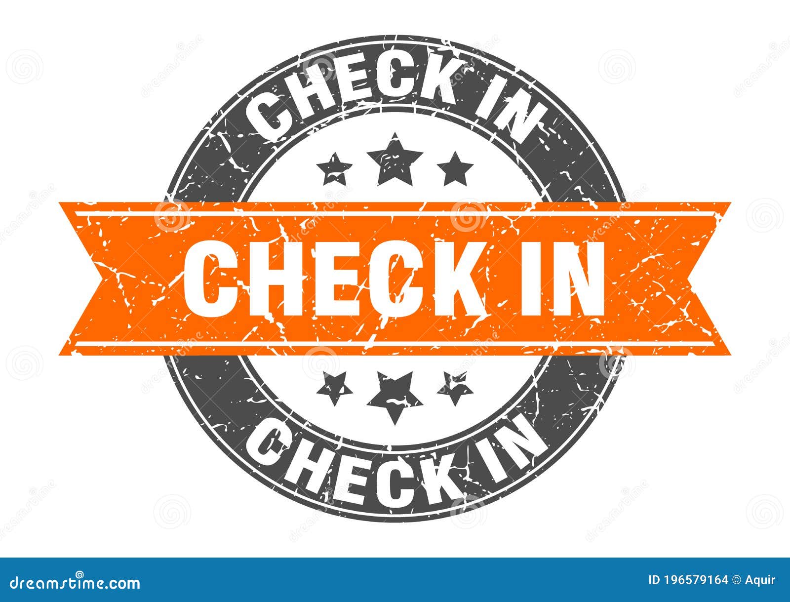 Check in Round Stamp with Ribbon. Label Sign Stock Vector ...