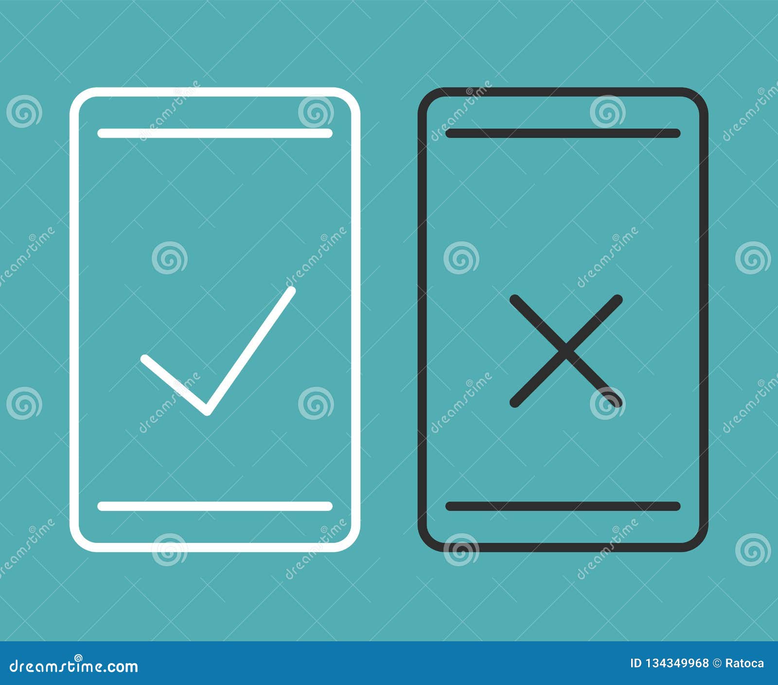 Check Screen Smartphone Icons Stock Vector - Illustration of check ...