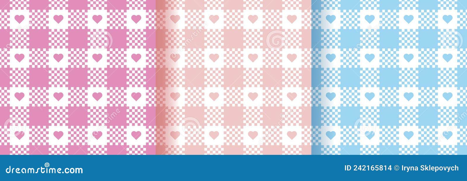 Check Seamless Pattern. Set Vichy Prints. Vector Illustration Stock ...