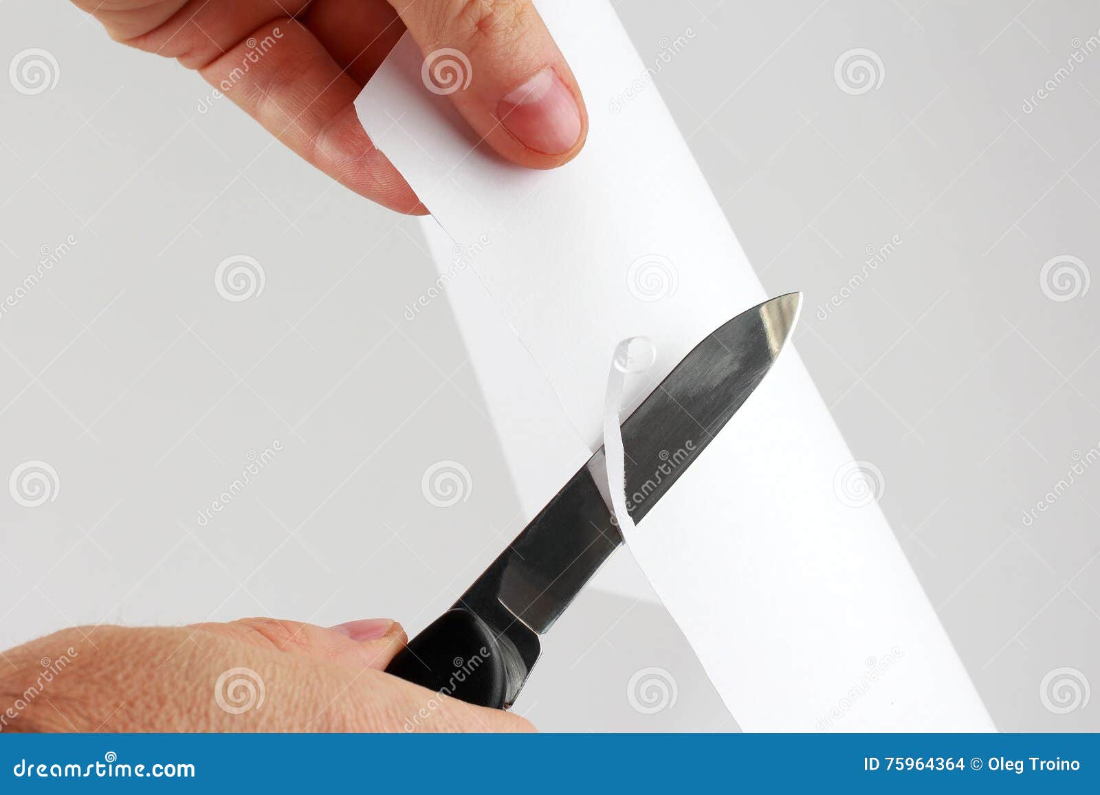 Check the Sharpening of Knife Blades on Paper Stock Photo - Image of ...