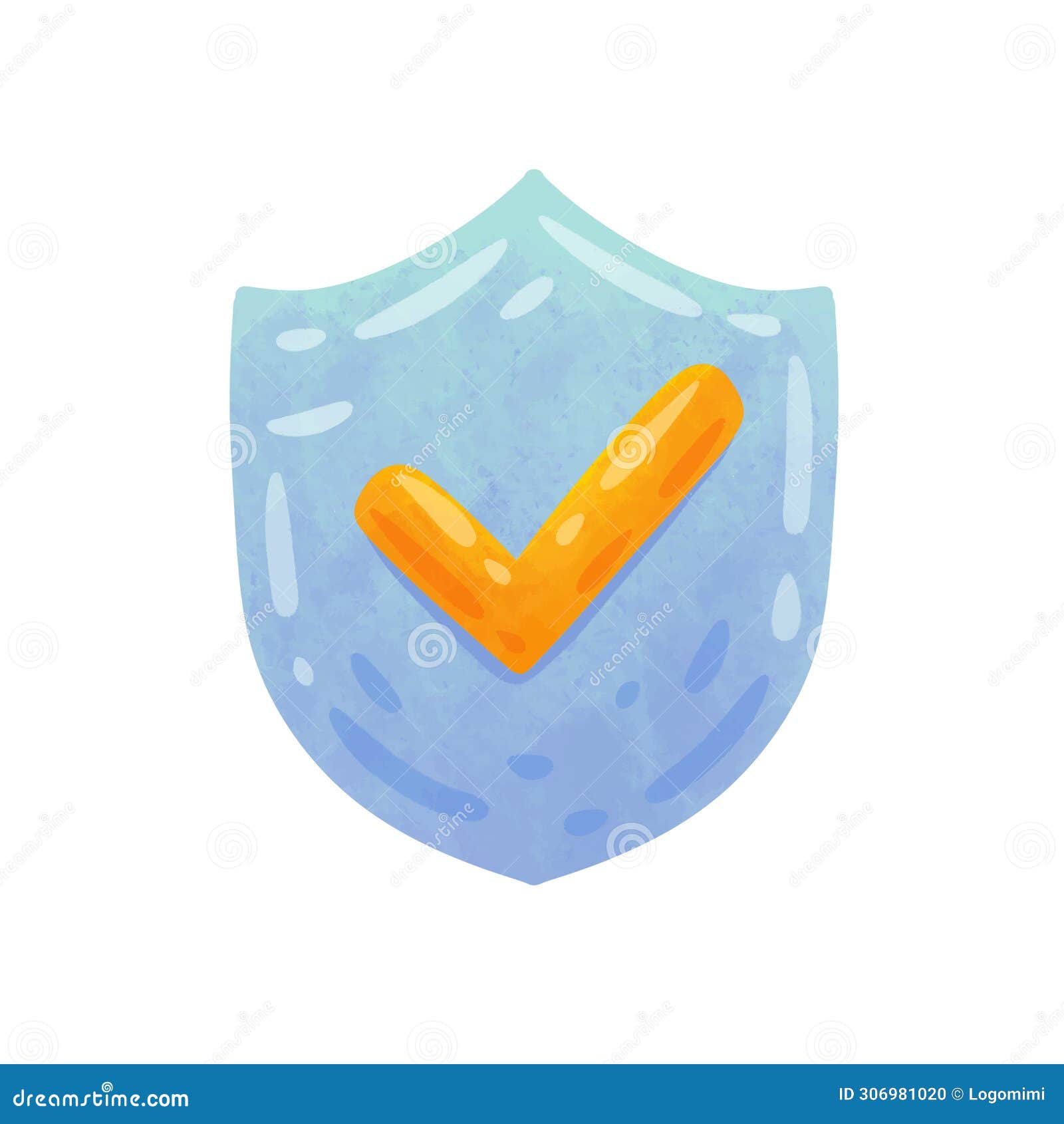 Check Shield Icon, Isolated on White Background, Checkmark and Security ...