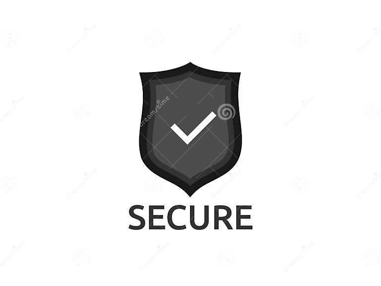 Check Shield Icon Symbol. Secure Protection Concept Vector Illus Stock ...