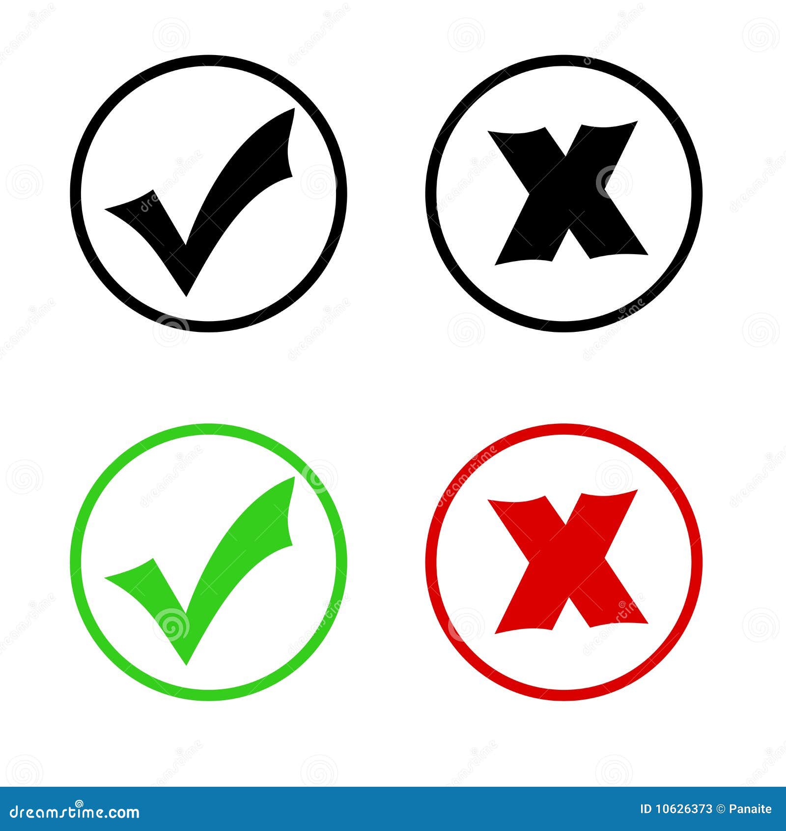 Check x sign stock illustration. Illustration of button - 10626373