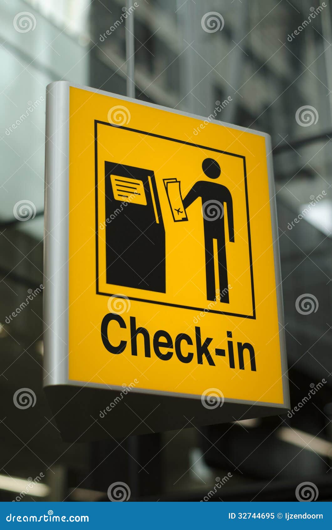 Check-in sign at airport stock image. Image of guidance - 32744695