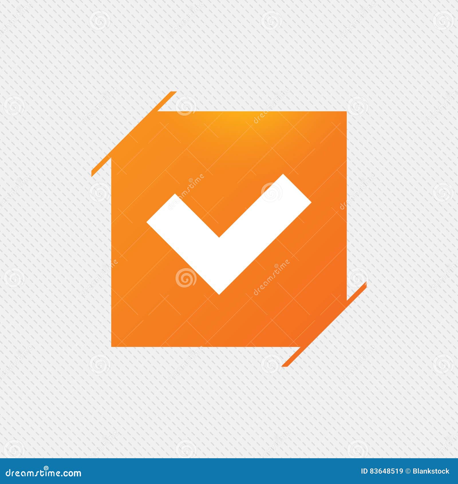Check Sign Icon. Yes Button Stock Vector - Illustration of orange, flat ...