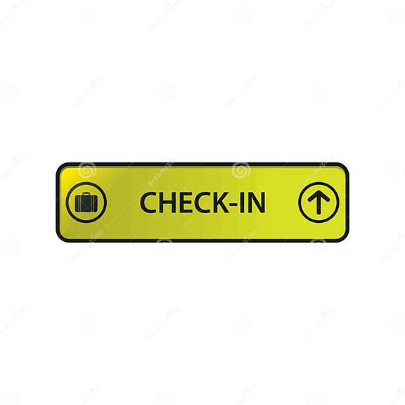 Check-in Signage. Vector Illustration Decorative Design Stock Vector ...