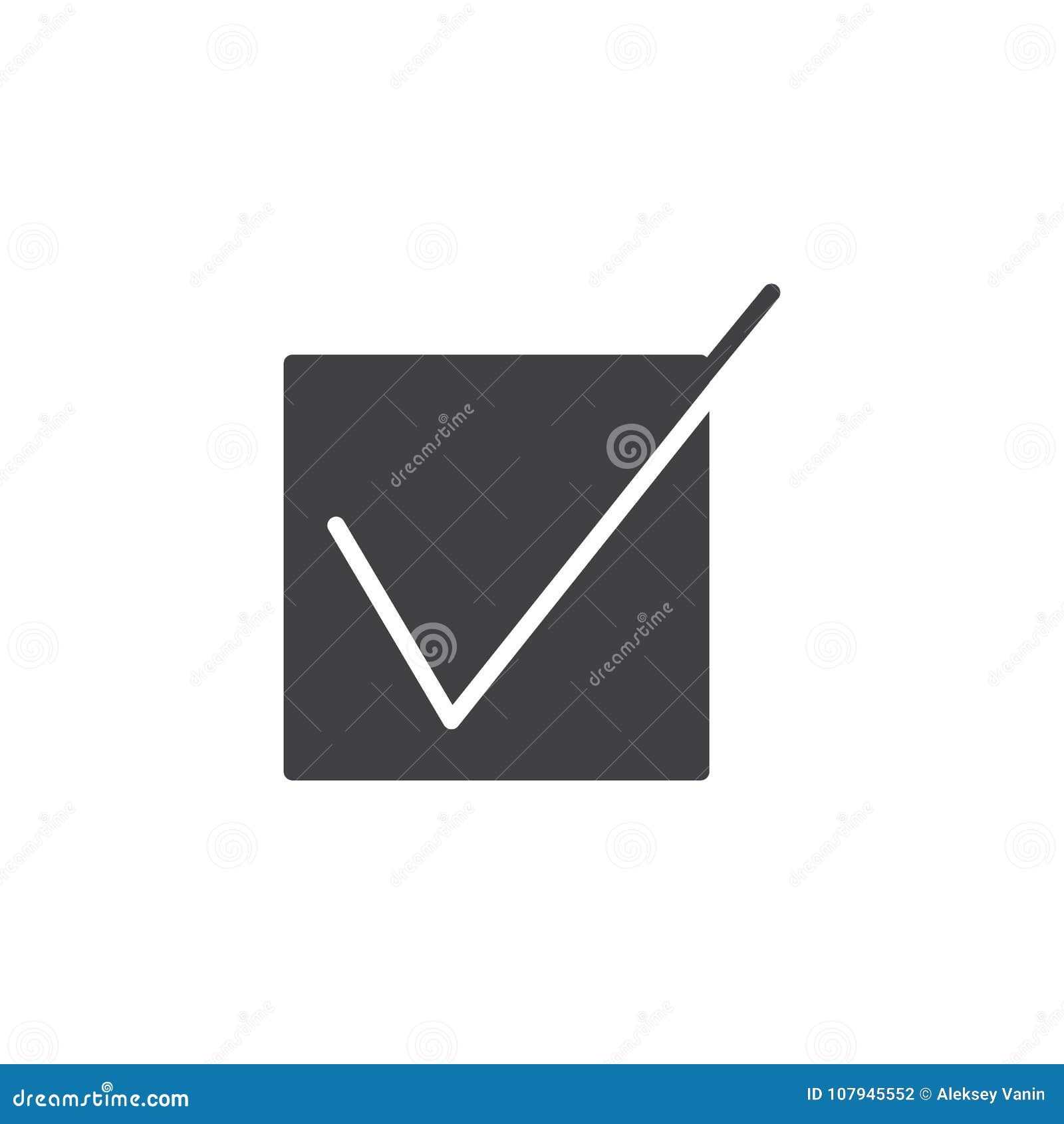 Check square icon vector stock vector. Illustration of tick - 107945552