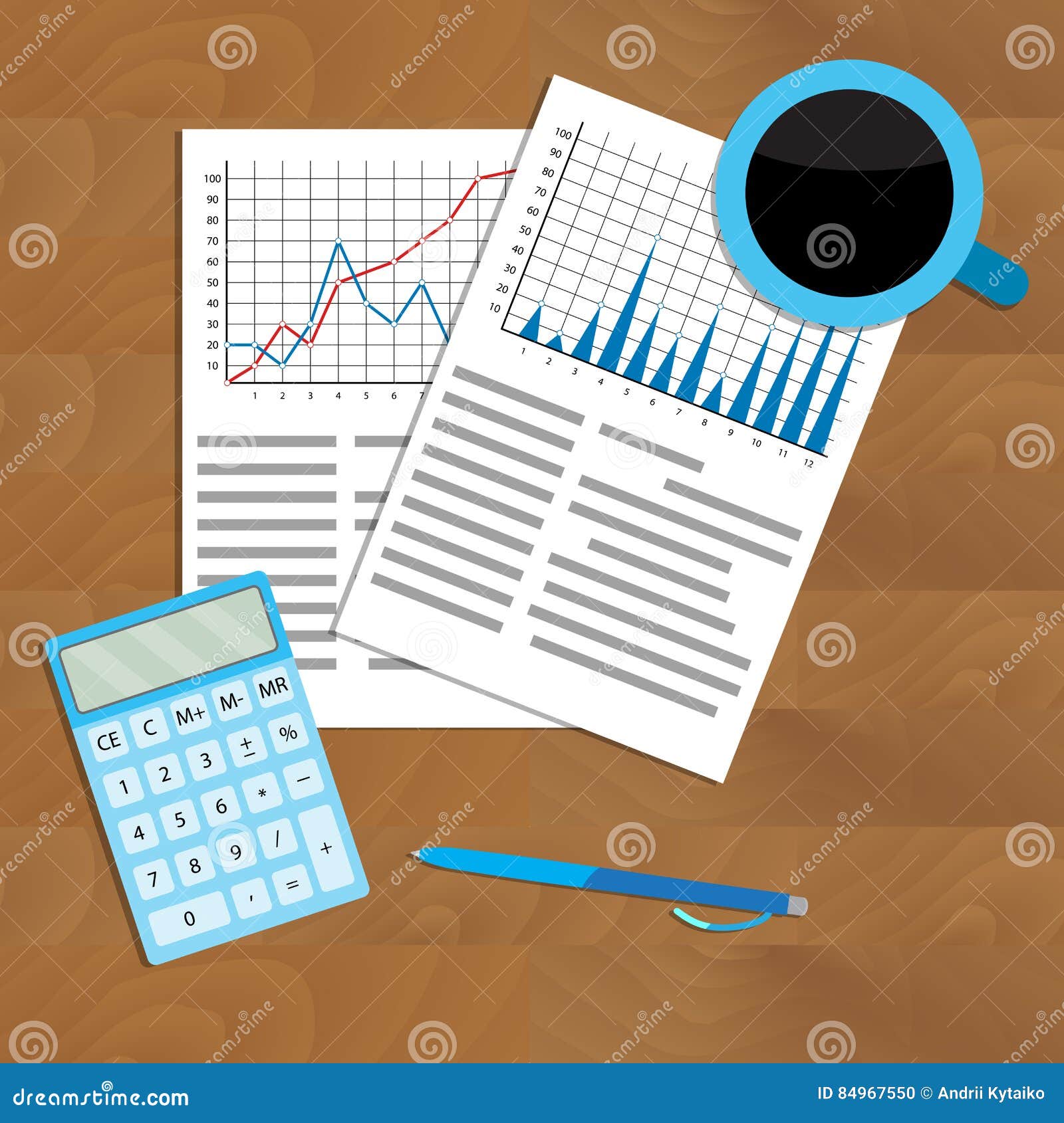 Check statistics charts stock vector. Illustration of diagram - 84967550