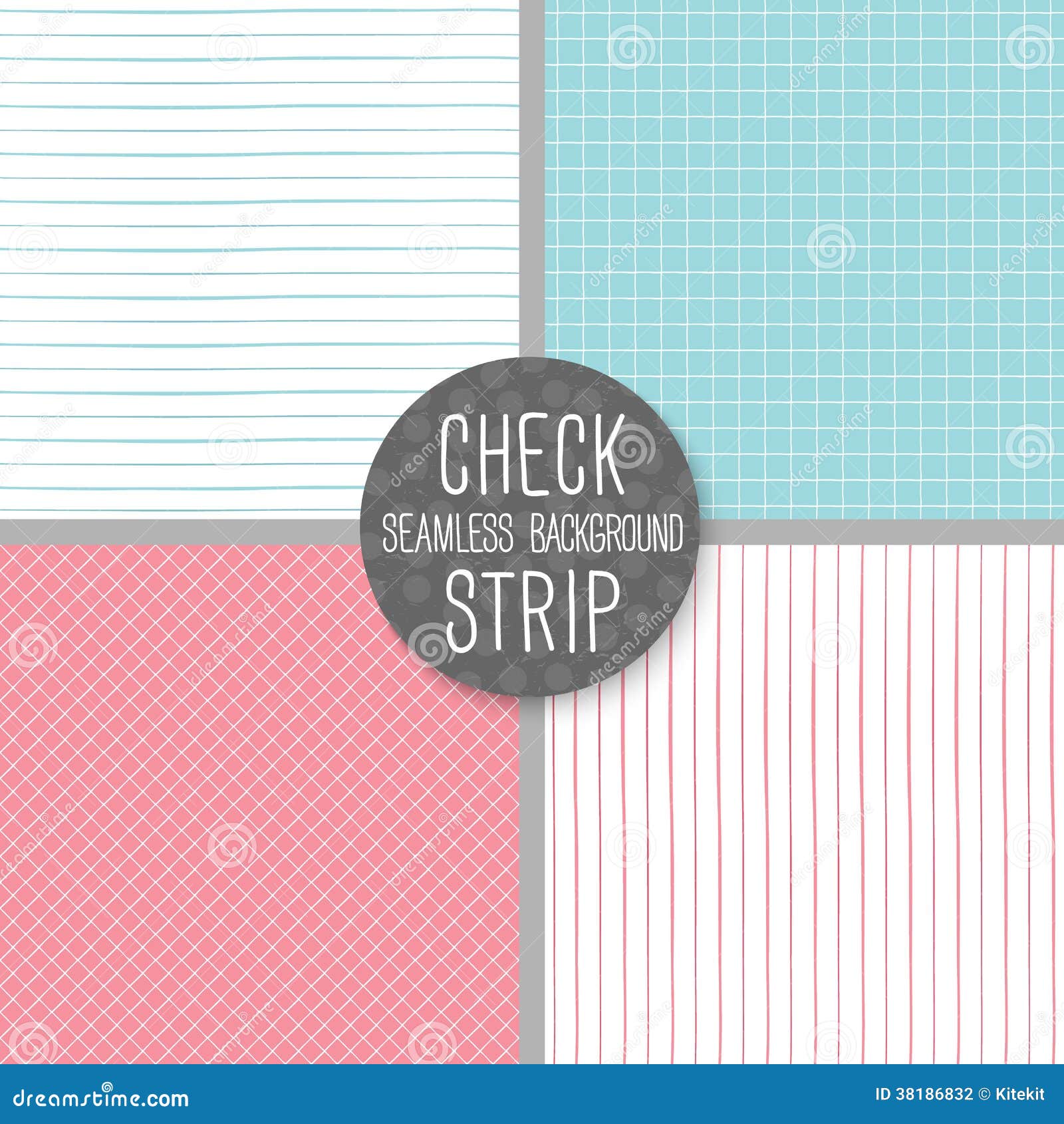 Check and Strip Seamless Pattern. Geometrical Vector Background Stock ...