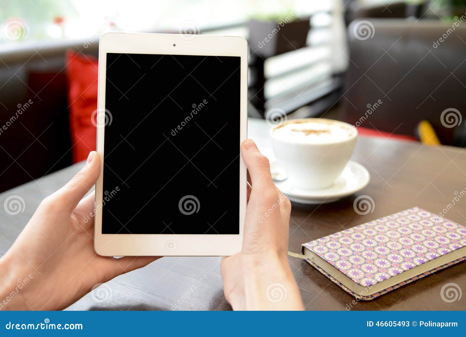 Check the Tablet in Cafe during Work Editorial Stock Photo - Image of ...