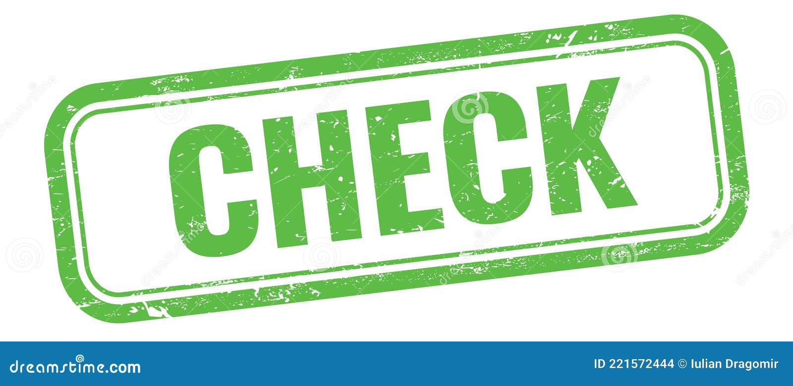 CHECK Text on Green Grungy Vintage Stamp Stock Illustration ...