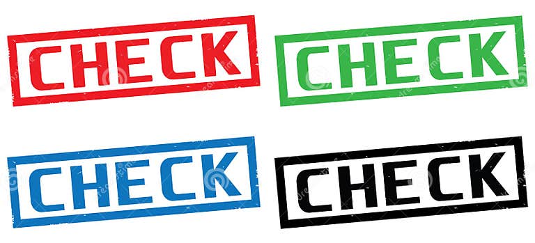 CHECK Text, on Rectangle Border Stamp Sign. Stock Illustration ...