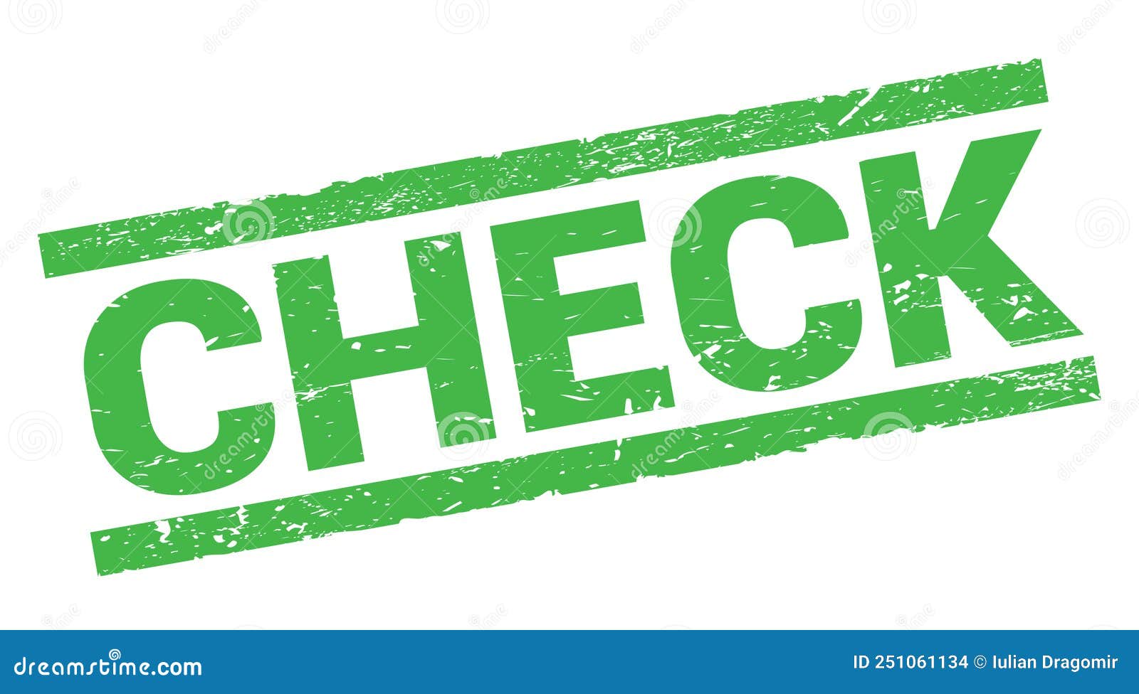CHECK Text on Green Rectangle Stamp Sign Stock Illustration ...