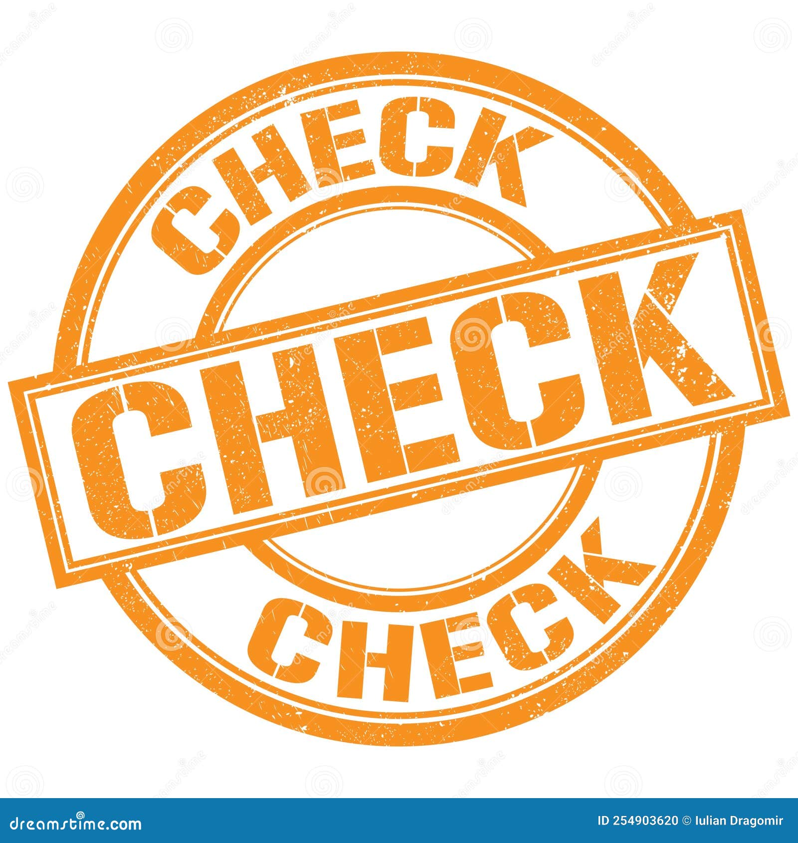 CHECK Text Written on Orange Stamp Sign Stock Illustration ...