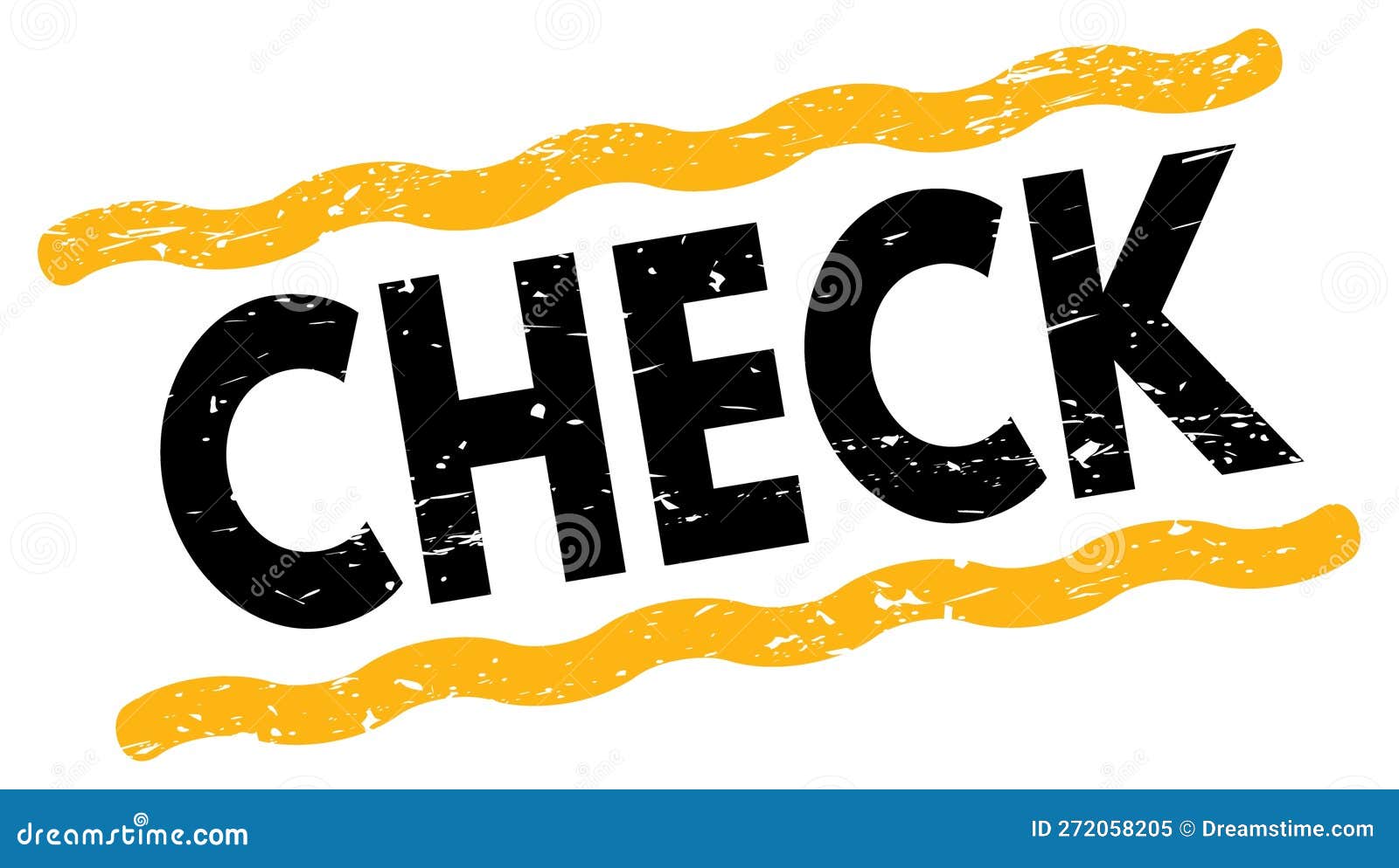 CHECK Text on Yellow-black Lines Stamp Sign Stock Illustration ...
