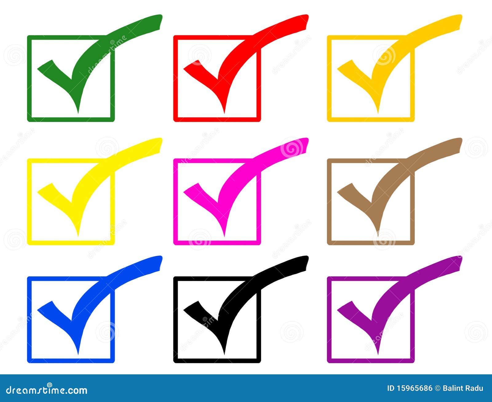 Check tick colored icons stock illustration. Illustration of contract ...