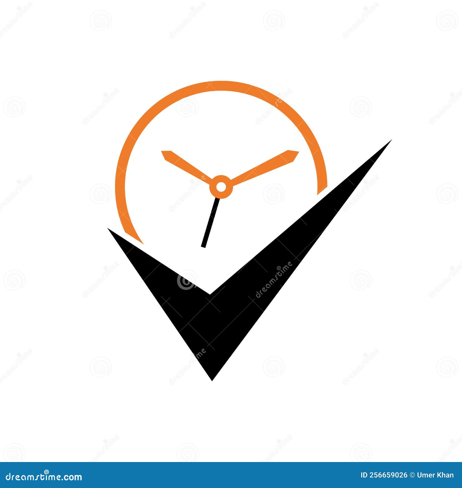 Check Time Logo Design Template. Stock Vector - Illustration of circle ...
