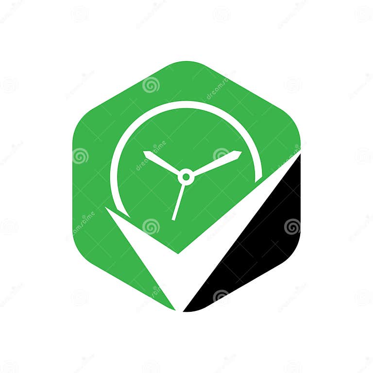Check Time Logo Design Template. Stock Vector - Illustration of ...