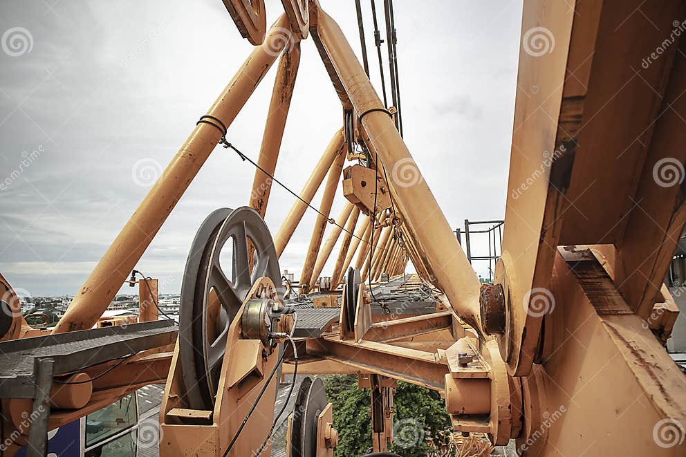 Check the Tower Crane Load Sensor for Weight at the Pulley of the Front ...