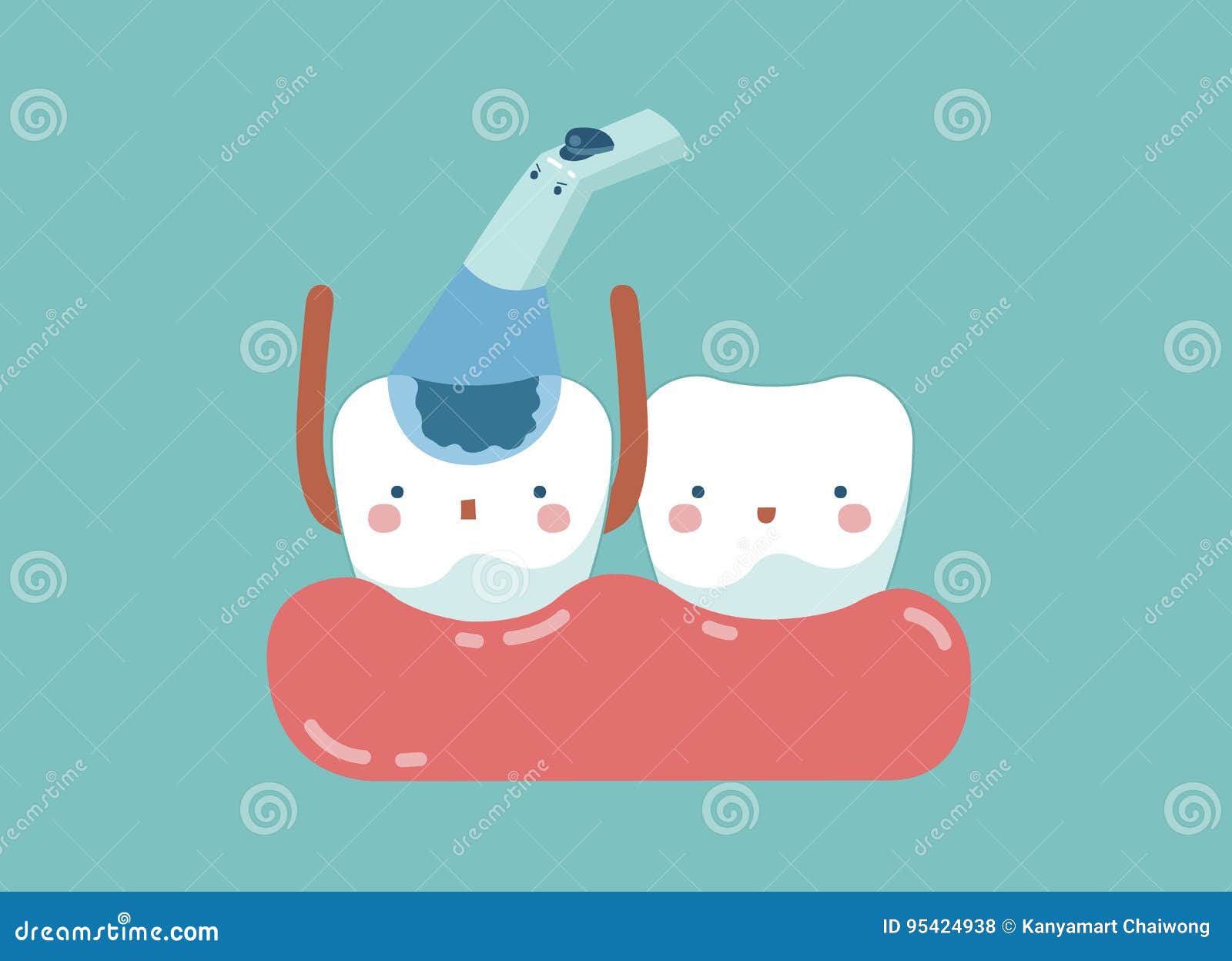 Decayed Tooth Poster Vector Illustration | CartoonDealer.com #227161192