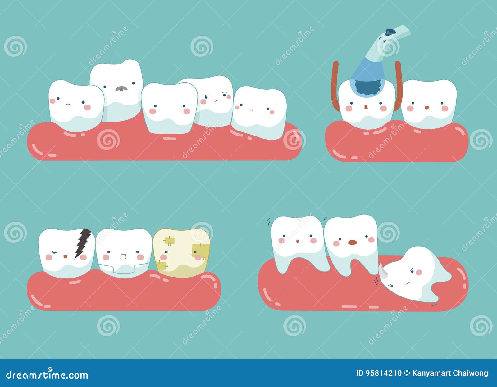 Decayed Tooth Poster Vector Illustration | CartoonDealer.com #227161192