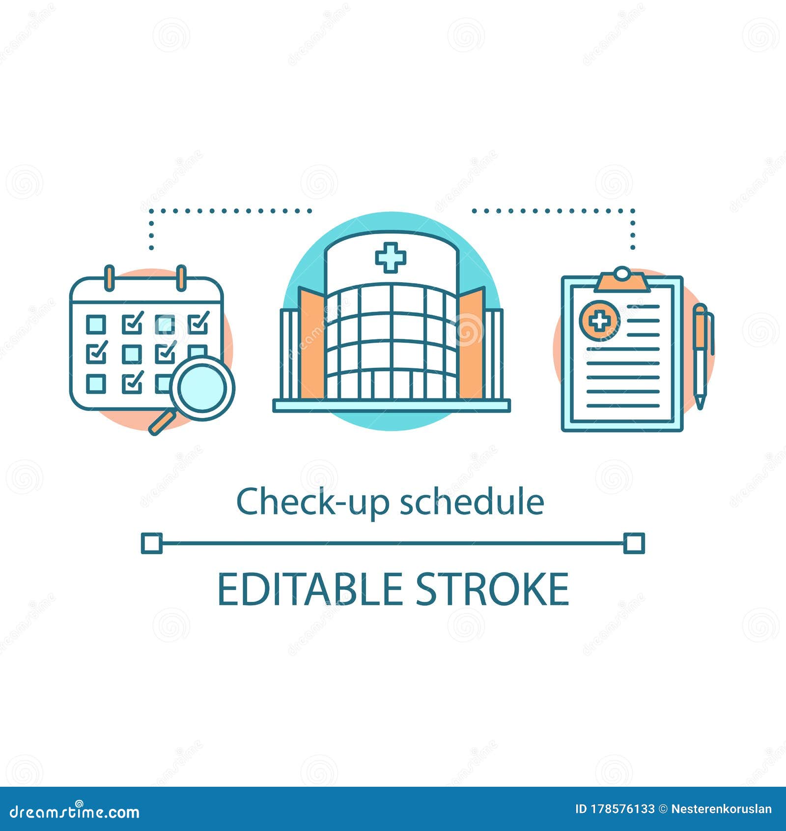Regular Health Checkups Linear Icon Vector Illustration Cartoondealer
