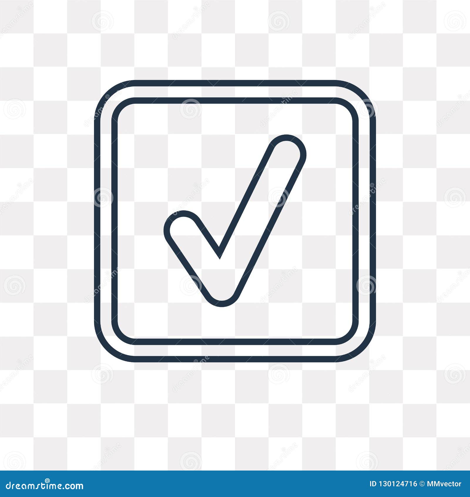 Check Vector Icon Isolated on Transparent Background, Linear Che Stock ...