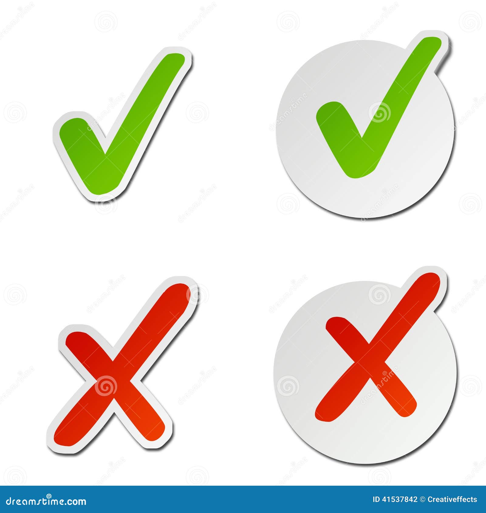 Check and X Vector Stickers Stock Illustration - Illustration of choice ...