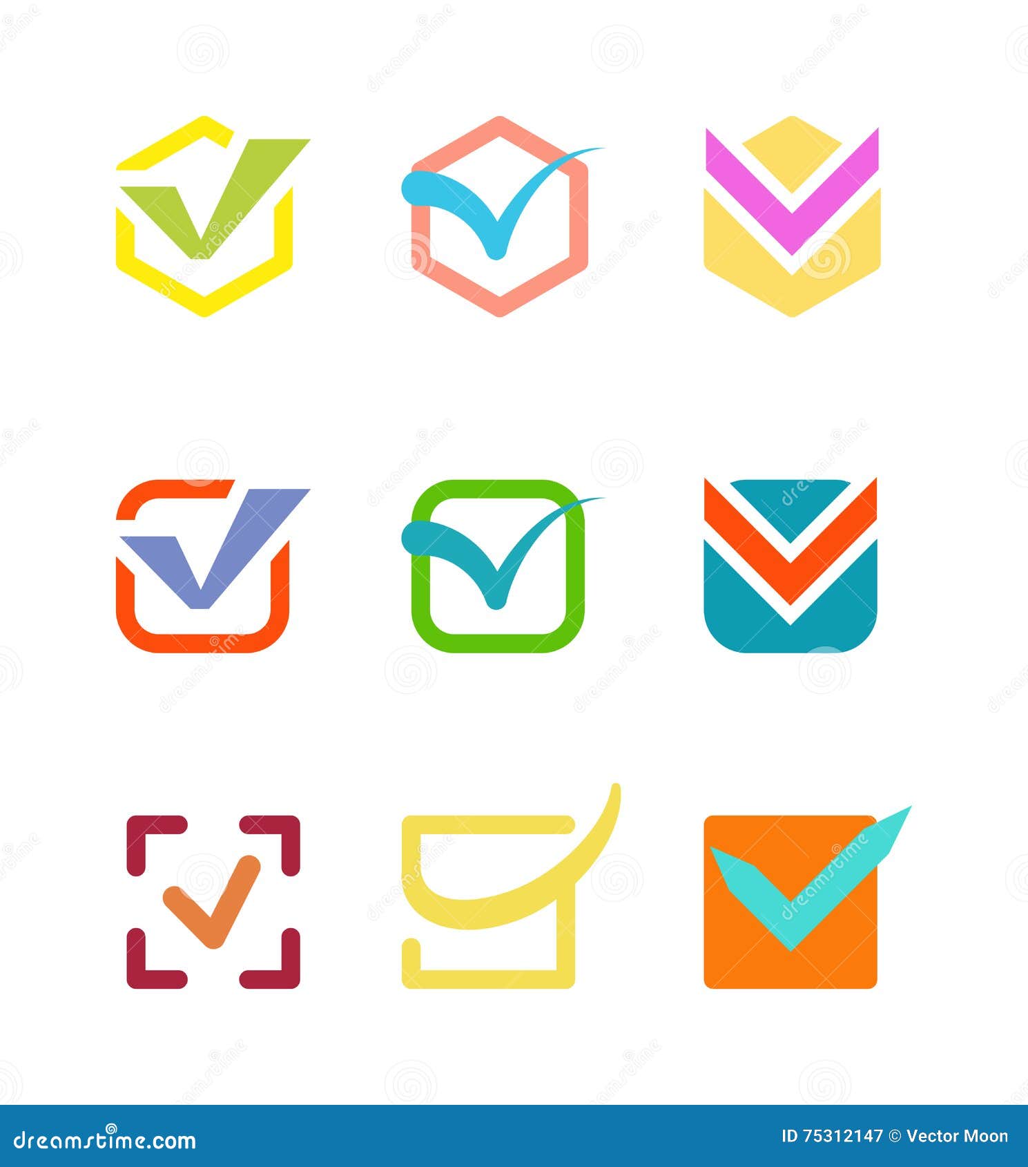 Check vote icon button stock vector. Illustration of shape - 75312147