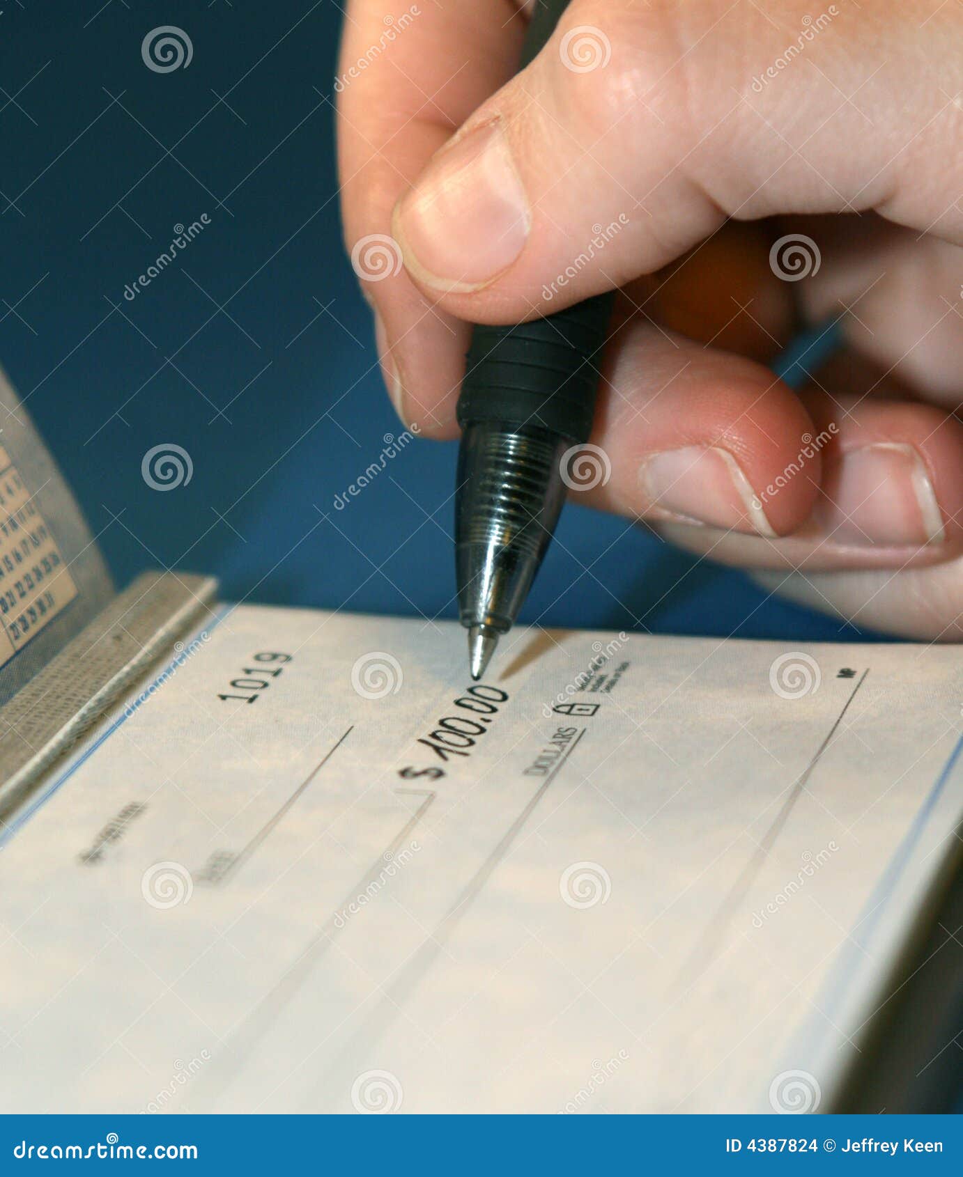 Check Writing Closeup stock photo. Image of close, personal - 4387824