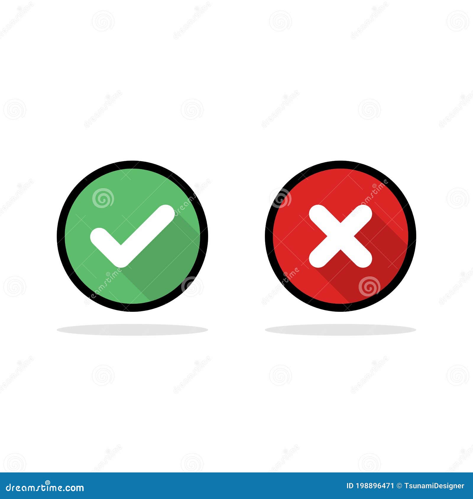Check and Wrong Marks, Tick and Cross Marks, Accepted/Rejected ...