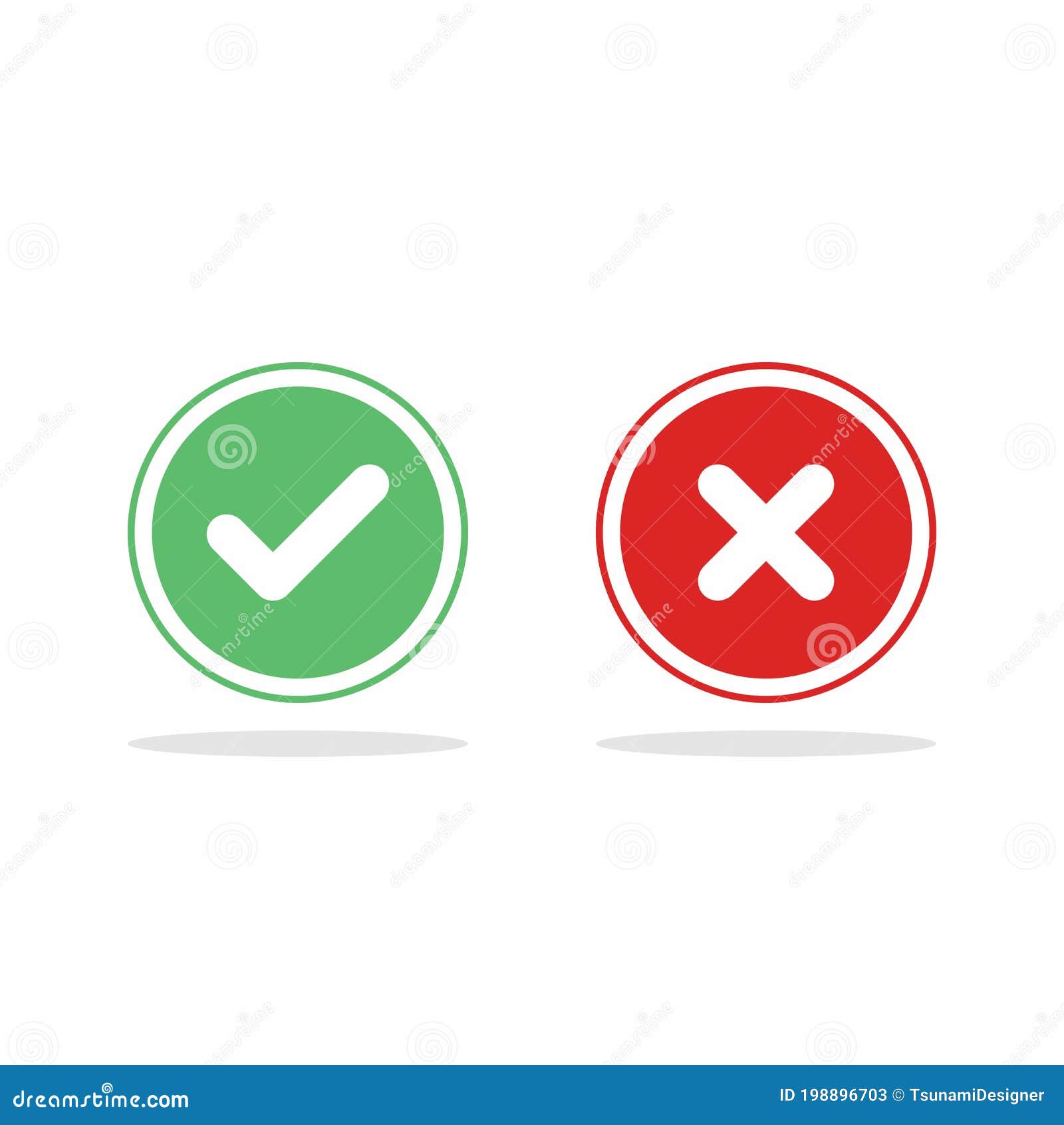 Check and Wrong Marks, Tick and Cross Marks, Accepted/Rejected ...