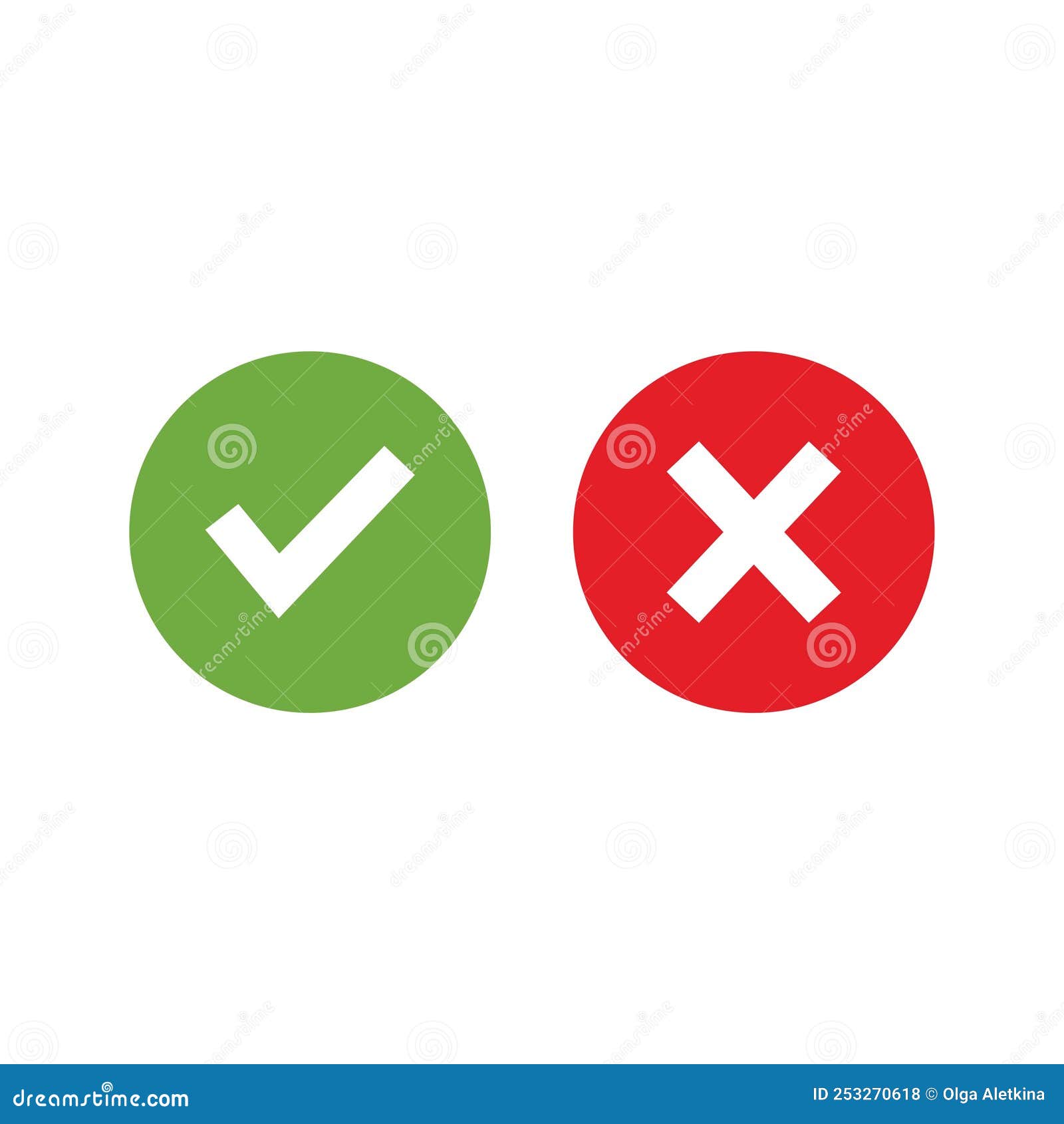 Check Mark Icon , Cross Mark Vector Illustration. Symbol for Web Site ...