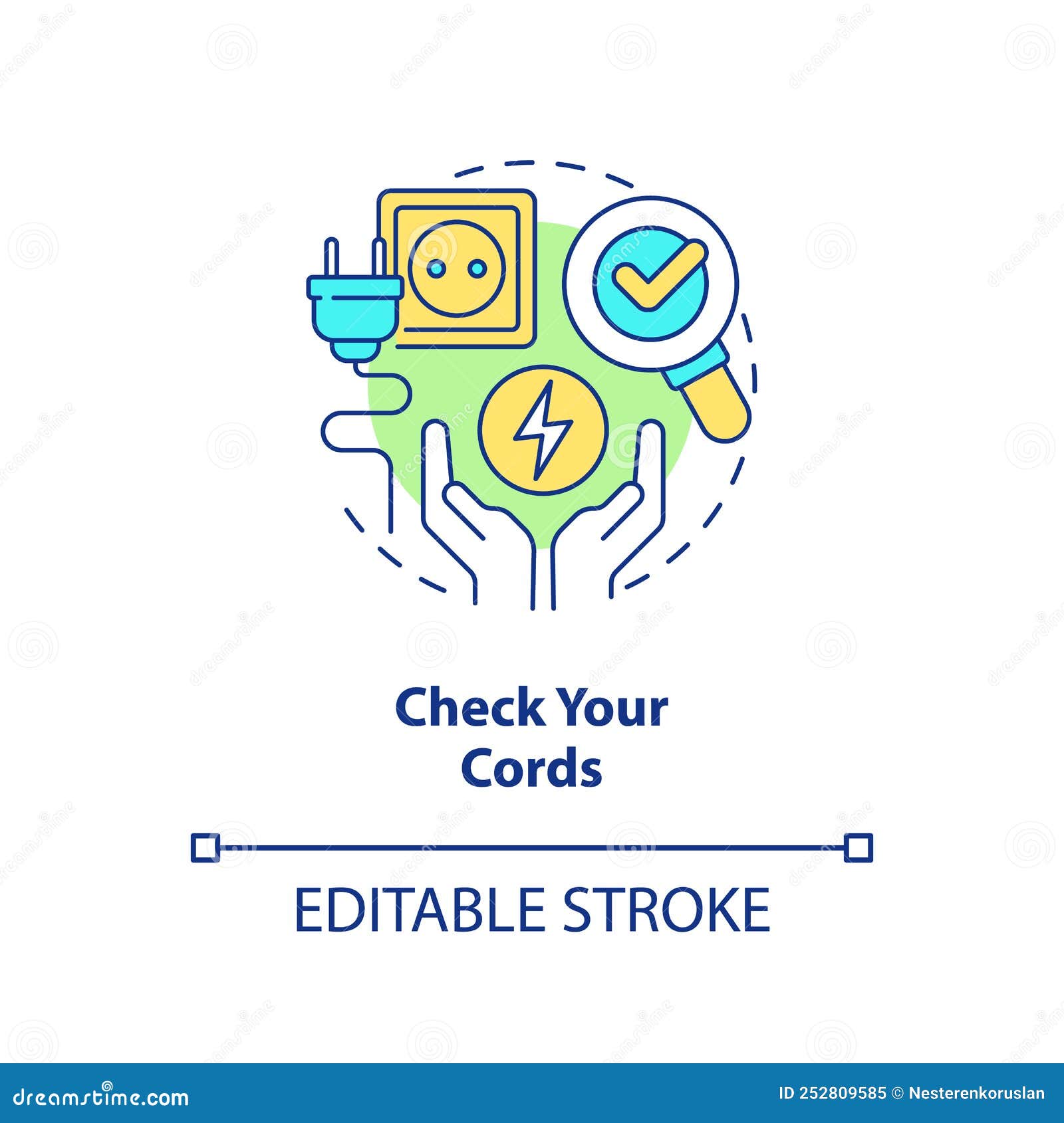 Check Your Cords Concept Icon Stock Vector - Illustration of house ...