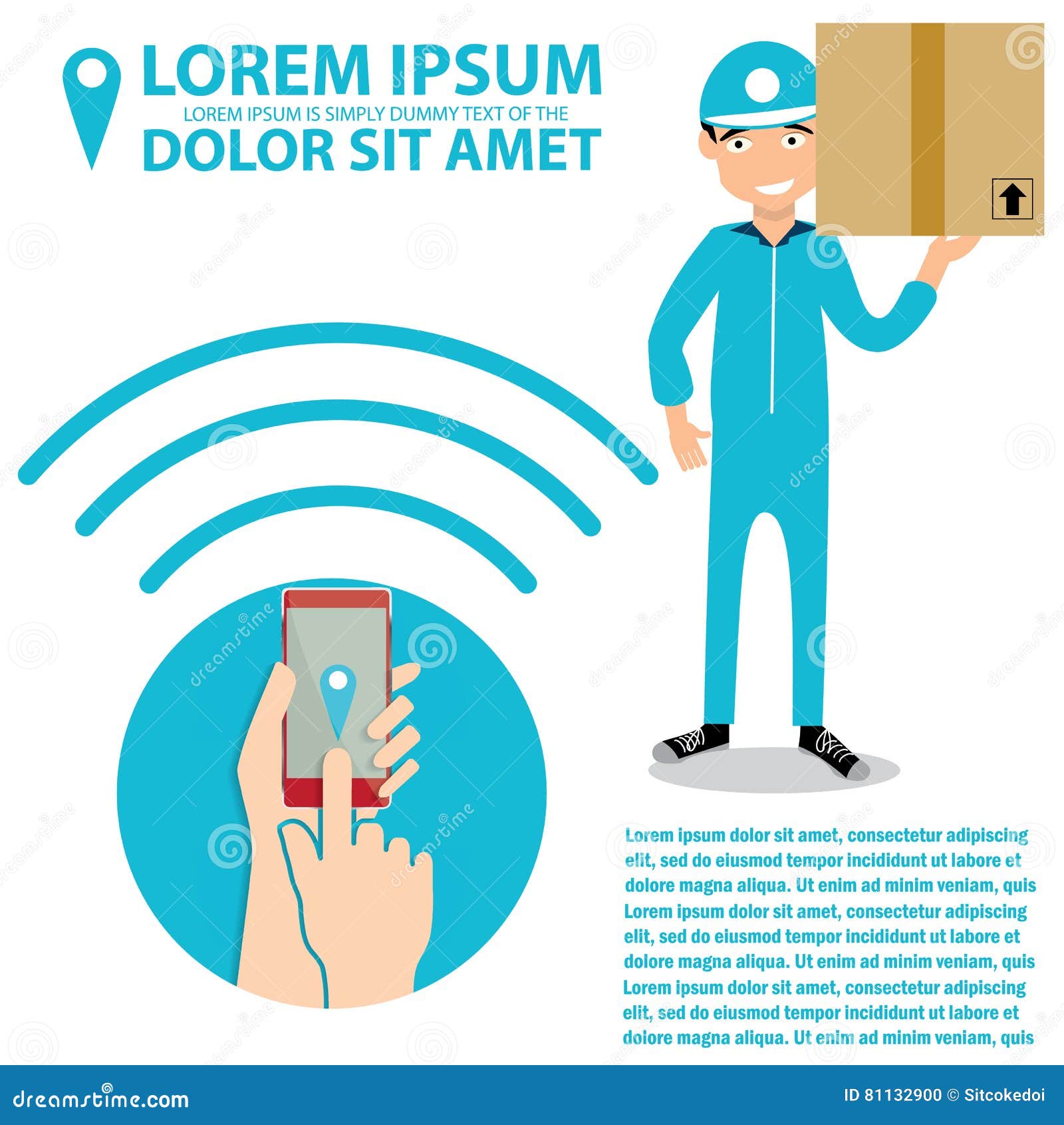 Check your Goods Delivery stock vector. Illustration of instant - 81132900