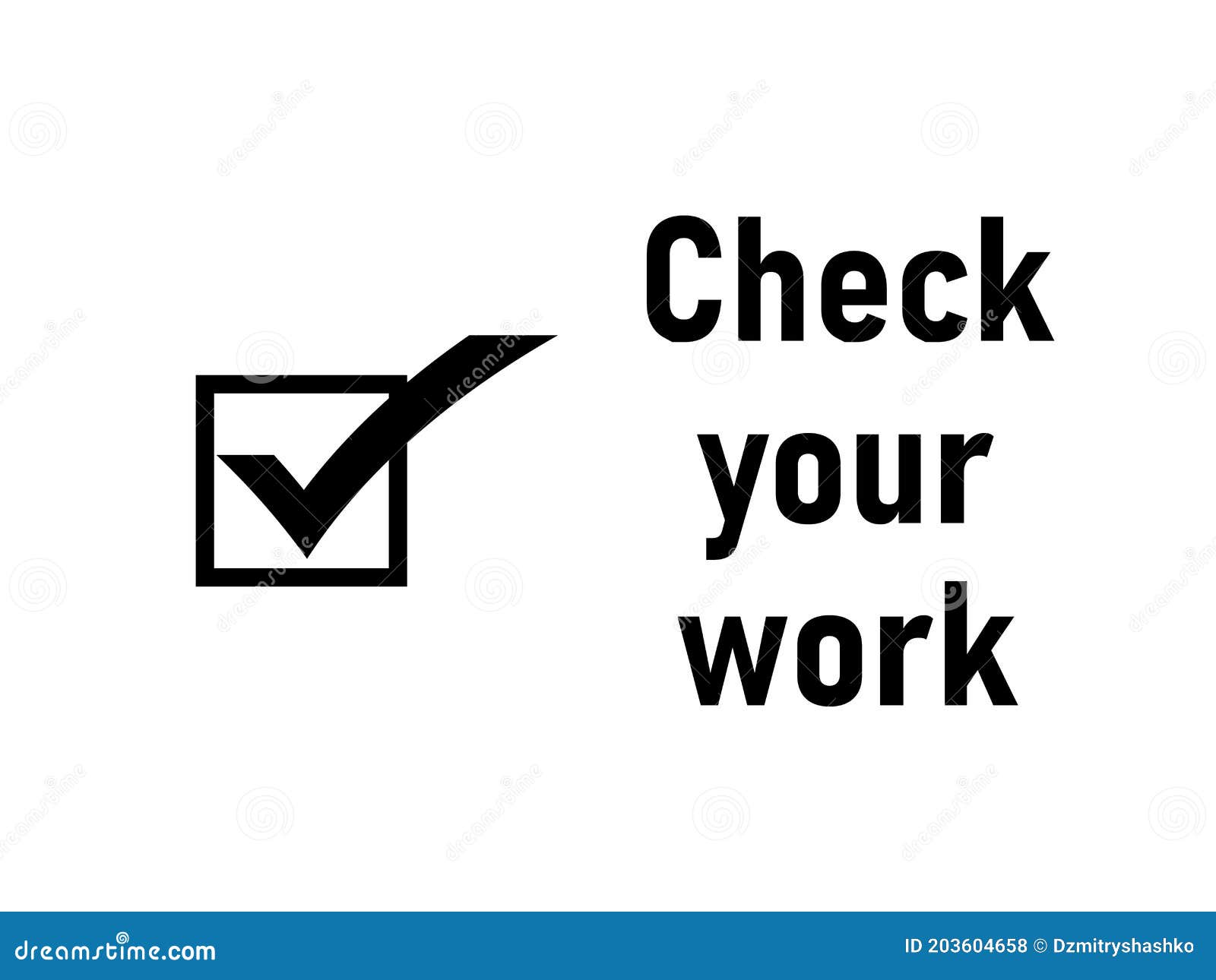 Check your work poster stock vector. Illustration of inspiration ...