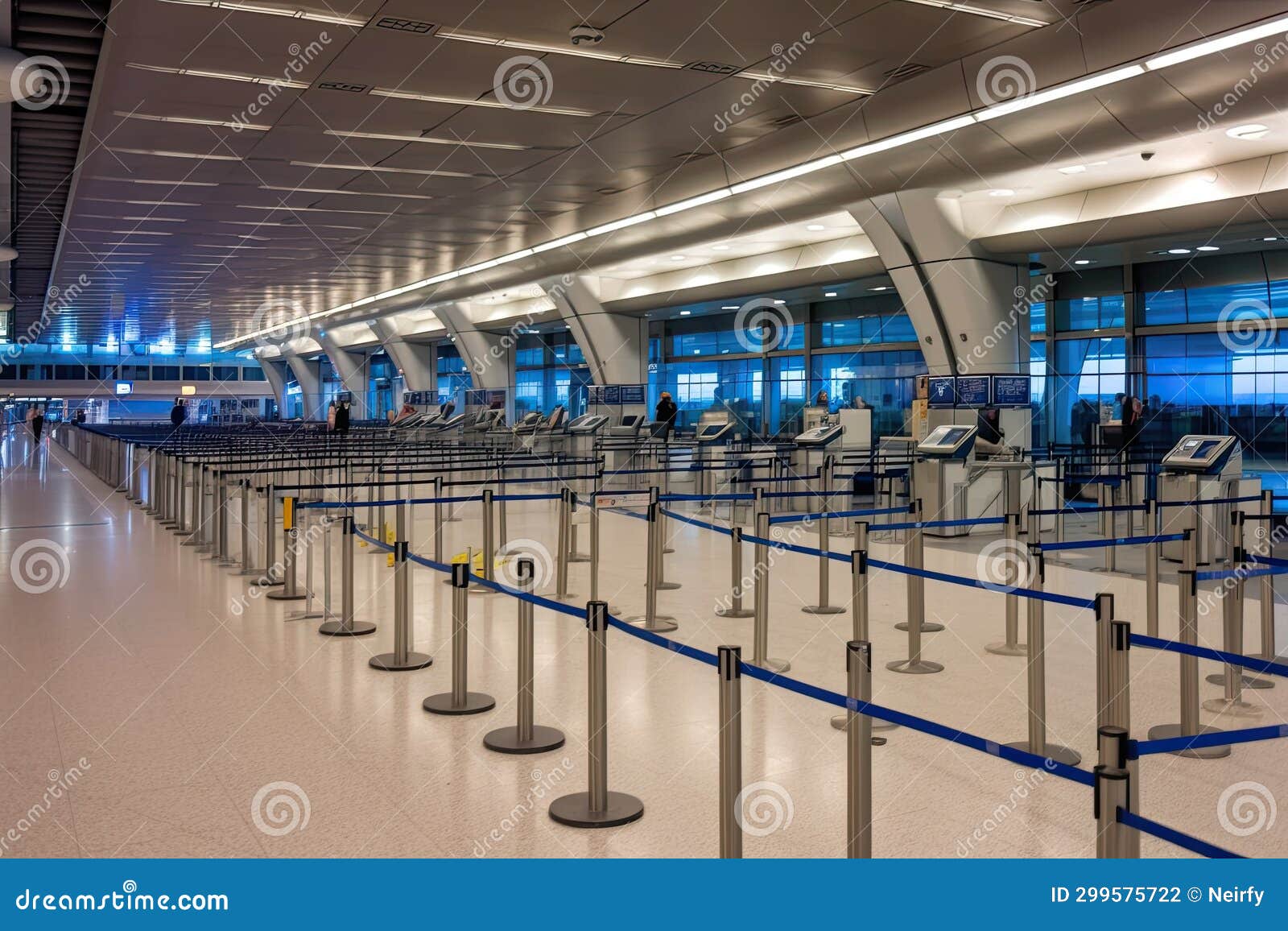 Check in zone in airport stock photo. Image of escalator - 299575722