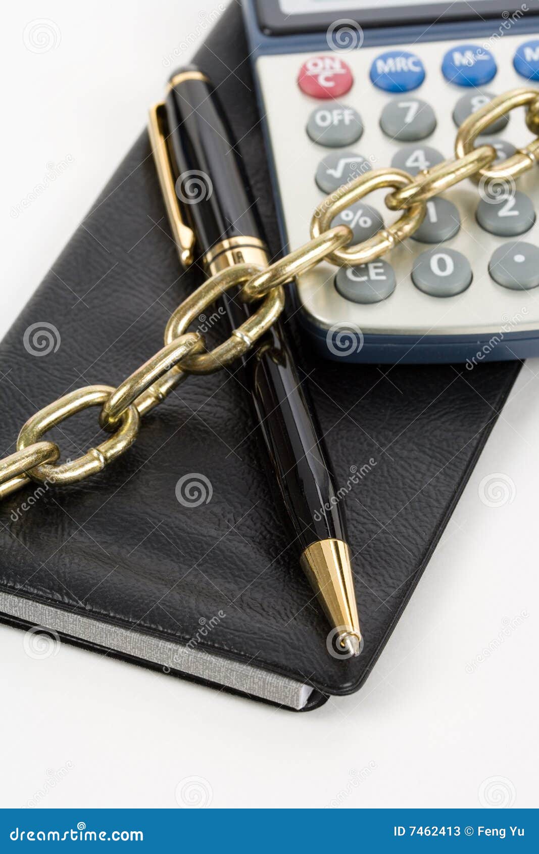 Checkbook and Chain stock image. Image of economic, recession - 7462413