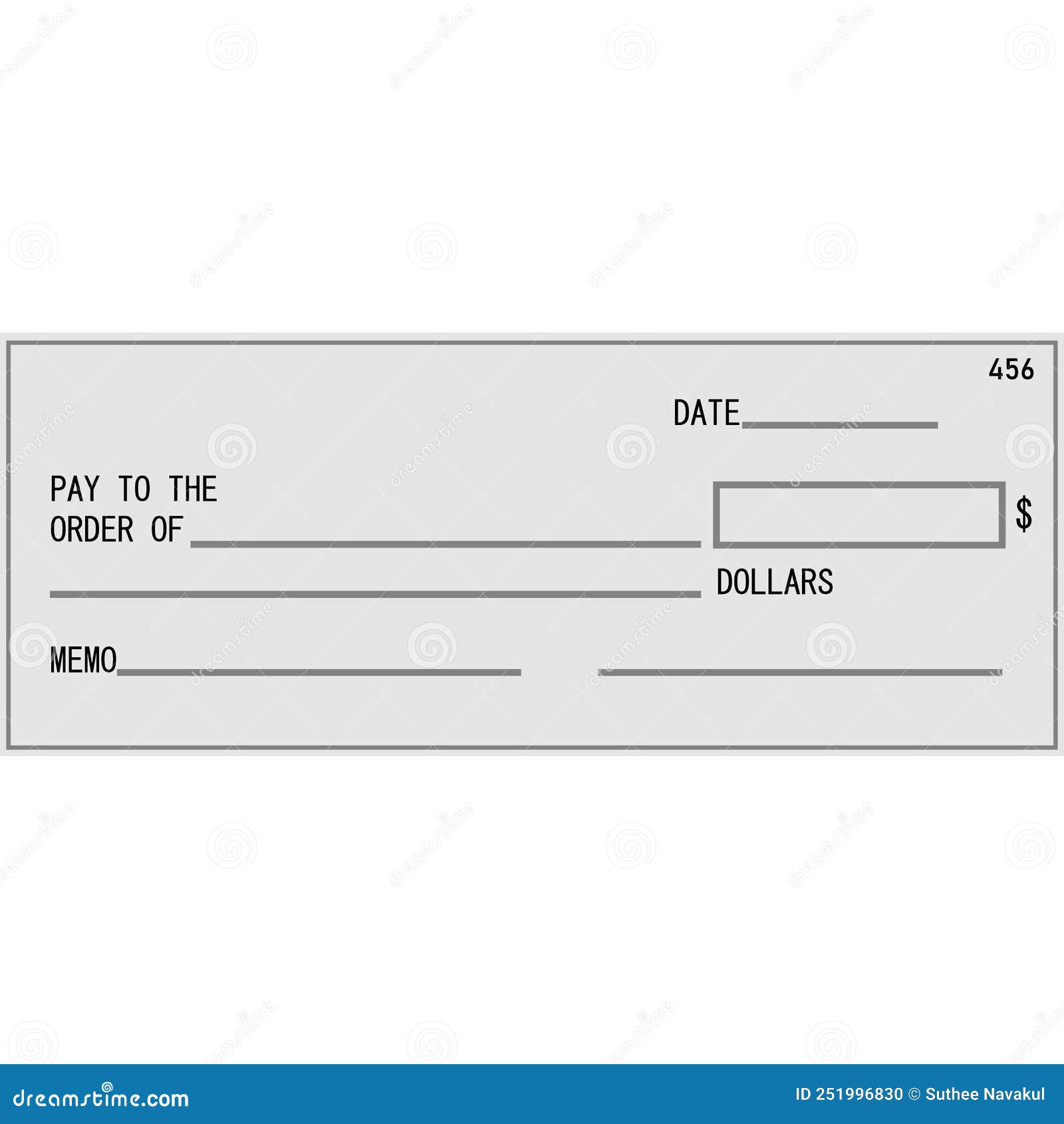 Checkbook Cheque Page with Empty Fields To Fill on White Background ...