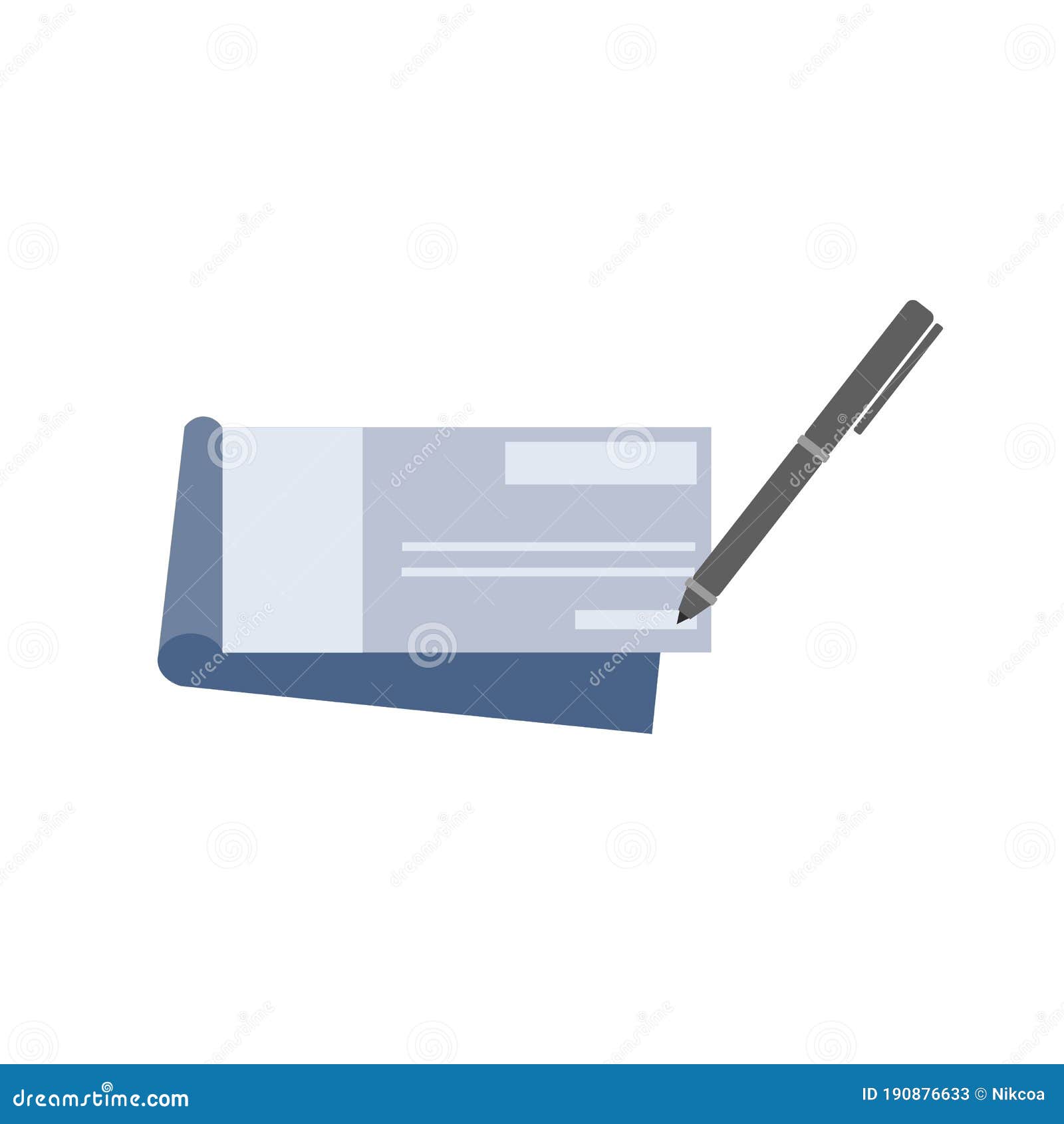 Checkbook or Cheque and Pen Icon Vector Stock Vector - Illustration of ...