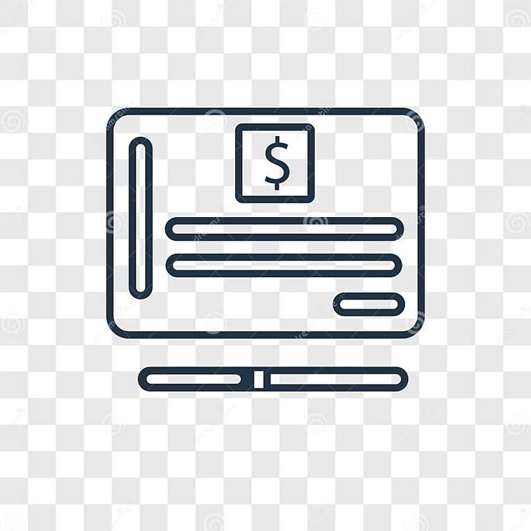 Checkbook Concept Vector Linear Icon Isolated on Transparent Background ...