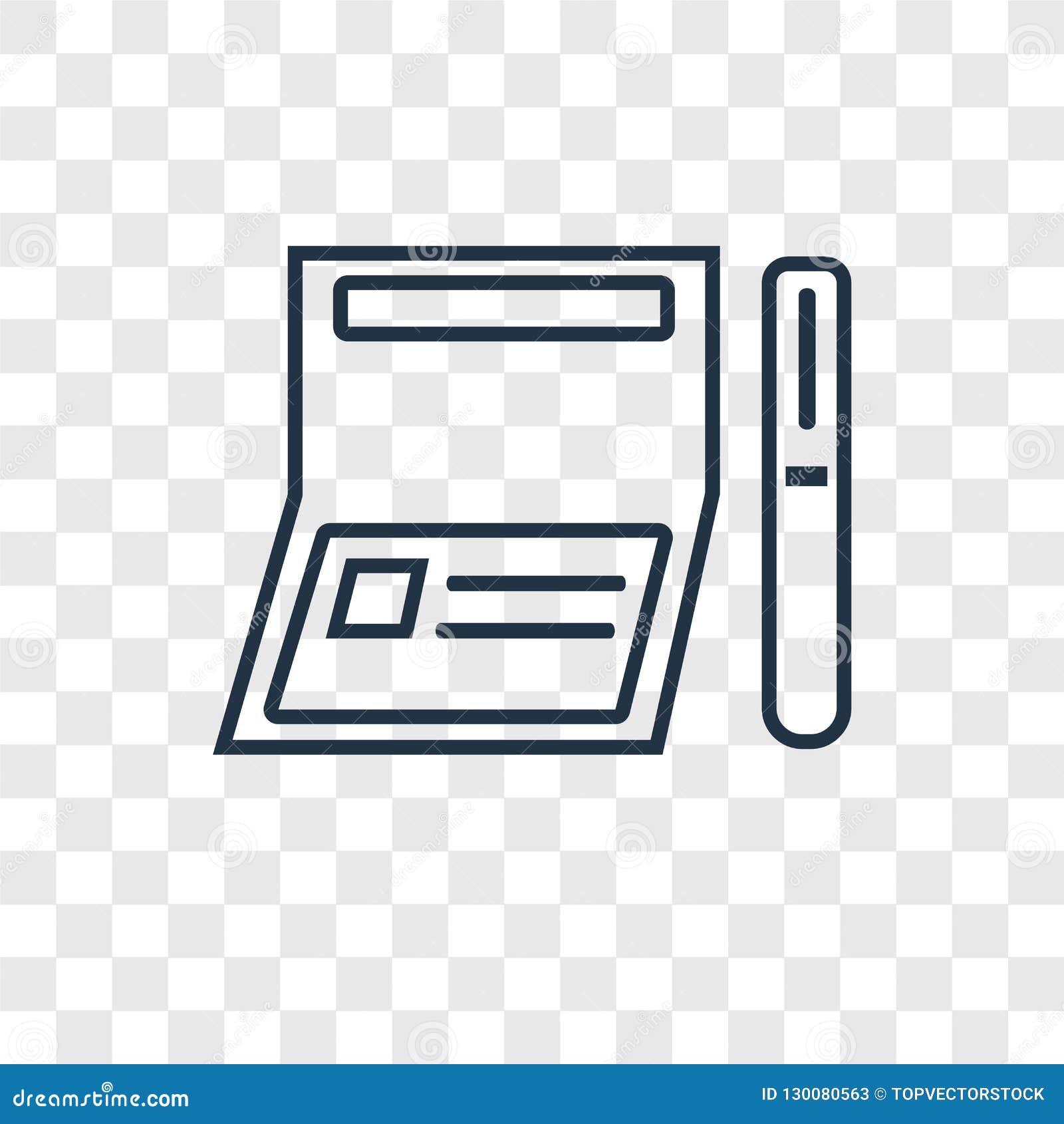 Linear Checkbook Icon From Digital Economy Outline Collection. Thin ...