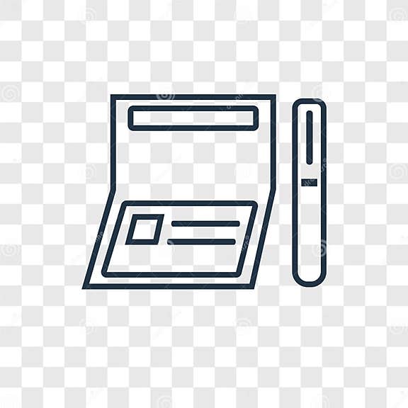 Checkbook Concept Vector Linear Icon Isolated on Transparent Background ...