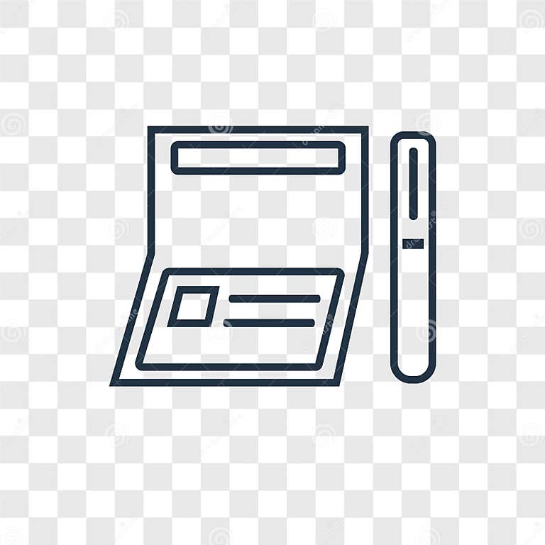 Checkbook Concept Vector Linear Icon Isolated on Transparent Background ...