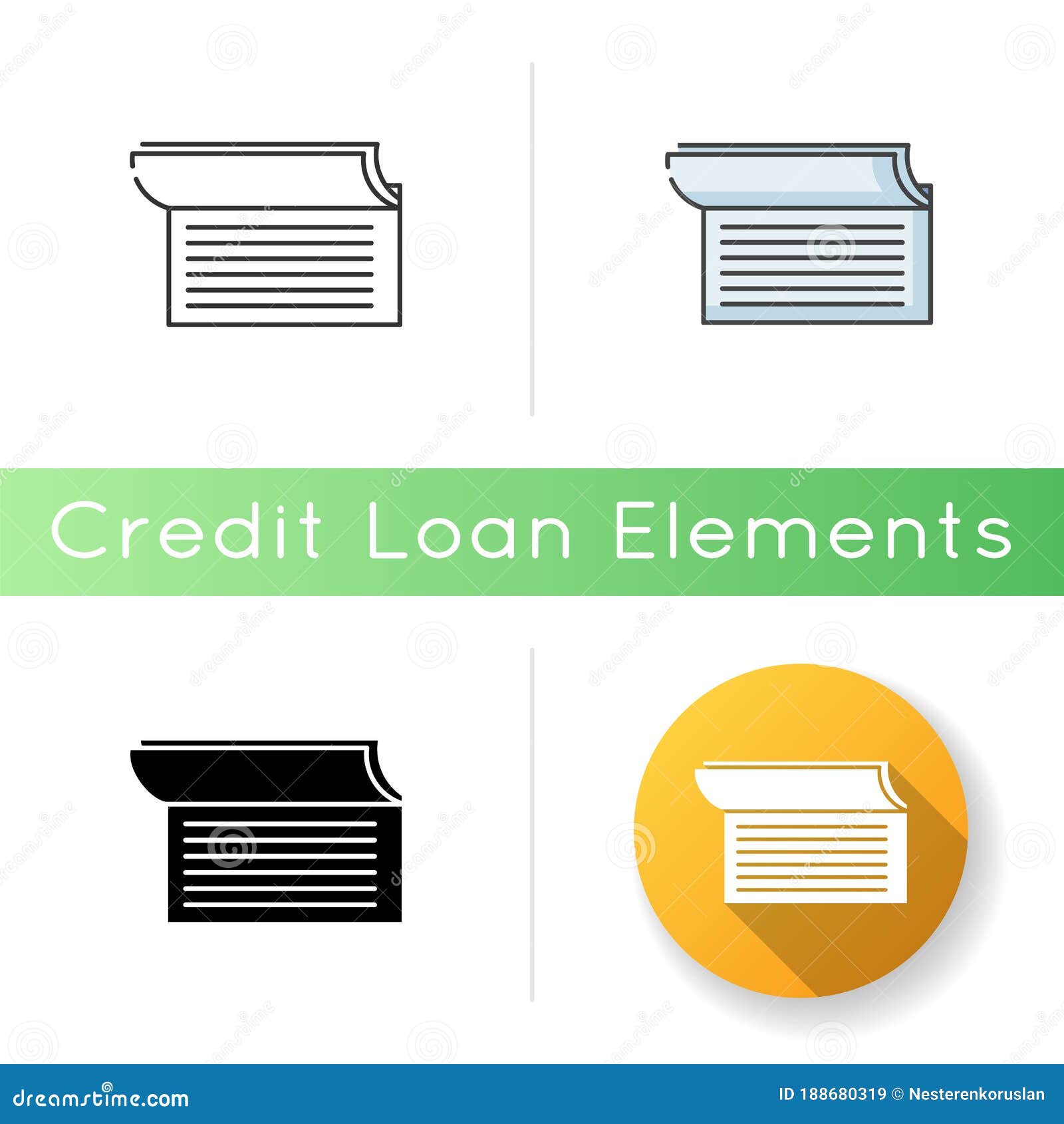 Checkbook icon stock vector. Illustration of design - 188680319