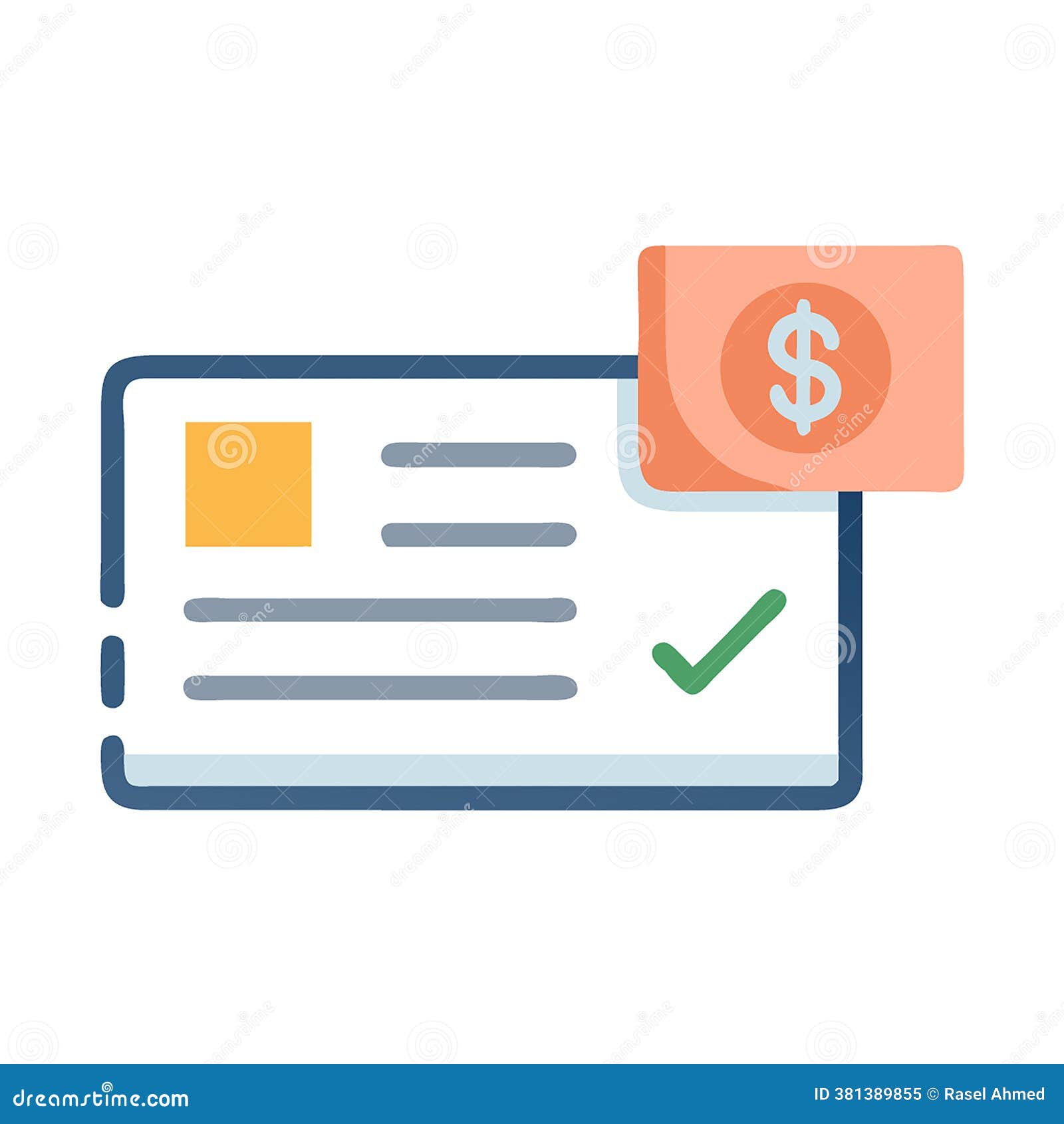 Checkbook And Pen Icon Cartoon Vector | CartoonDealer.com #146364193