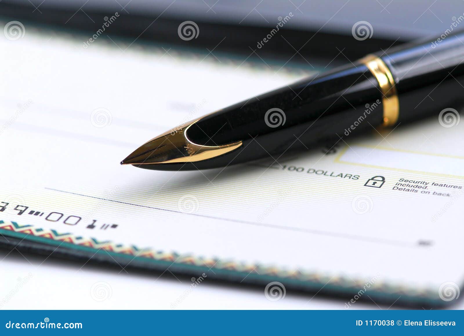 Checkbook pen stock photo. Image of data, fund, billing - 1170038