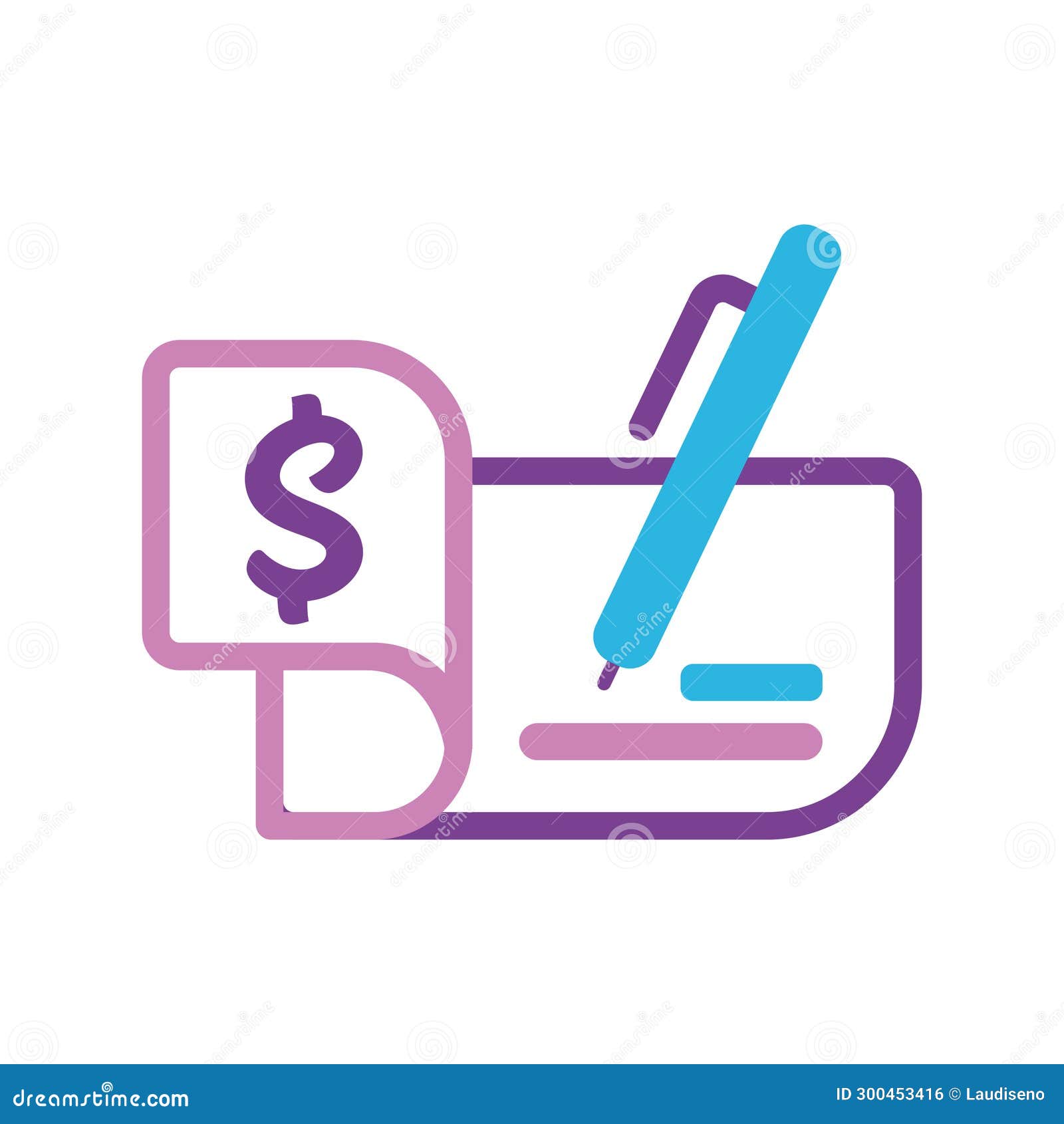 Checkbook with Pen Finance Icon Vector Stock Vector - Illustration of ...