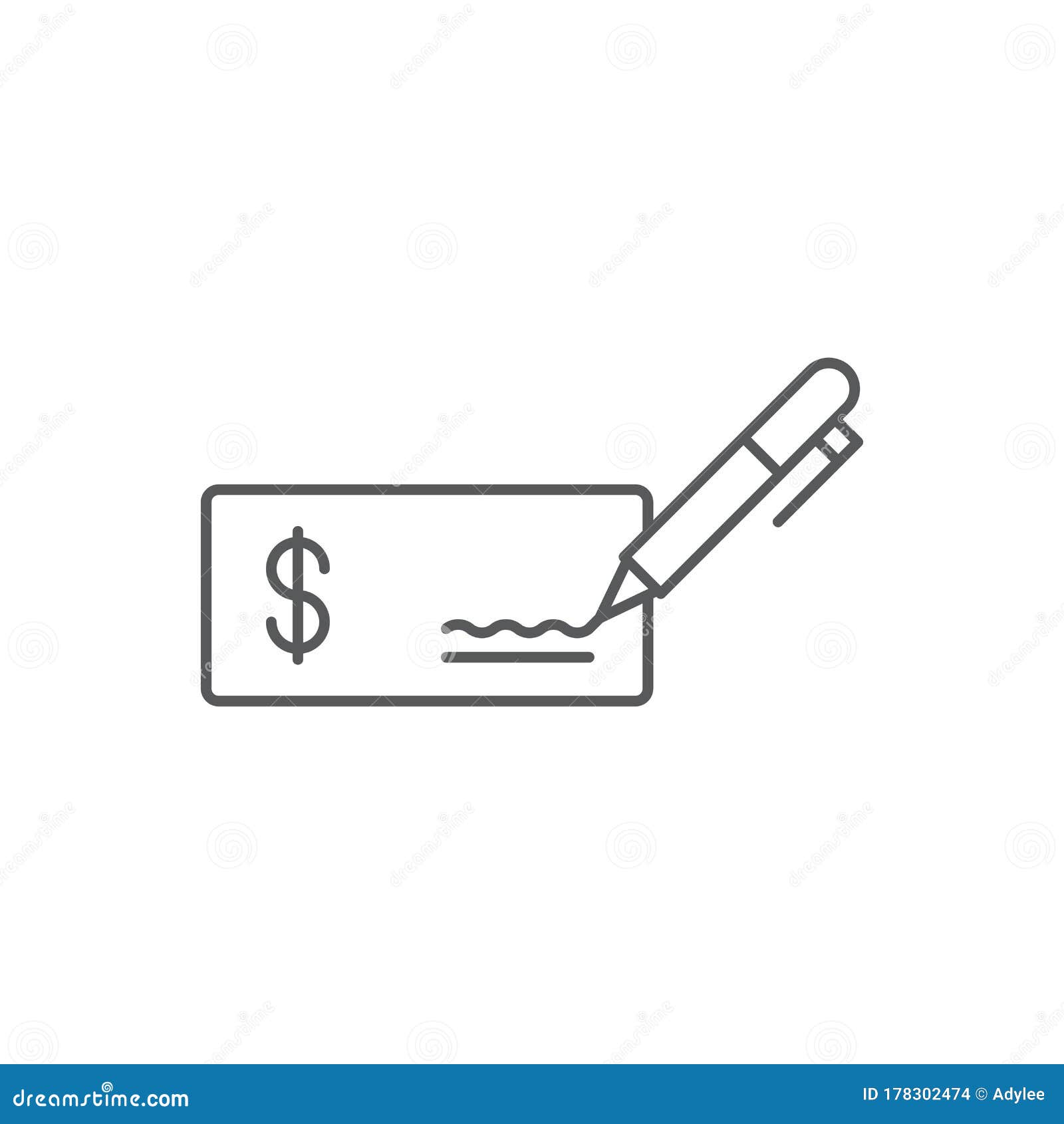 Checkbook and Pen Vector Icon Symbol Isolated on White Background Stock ...
