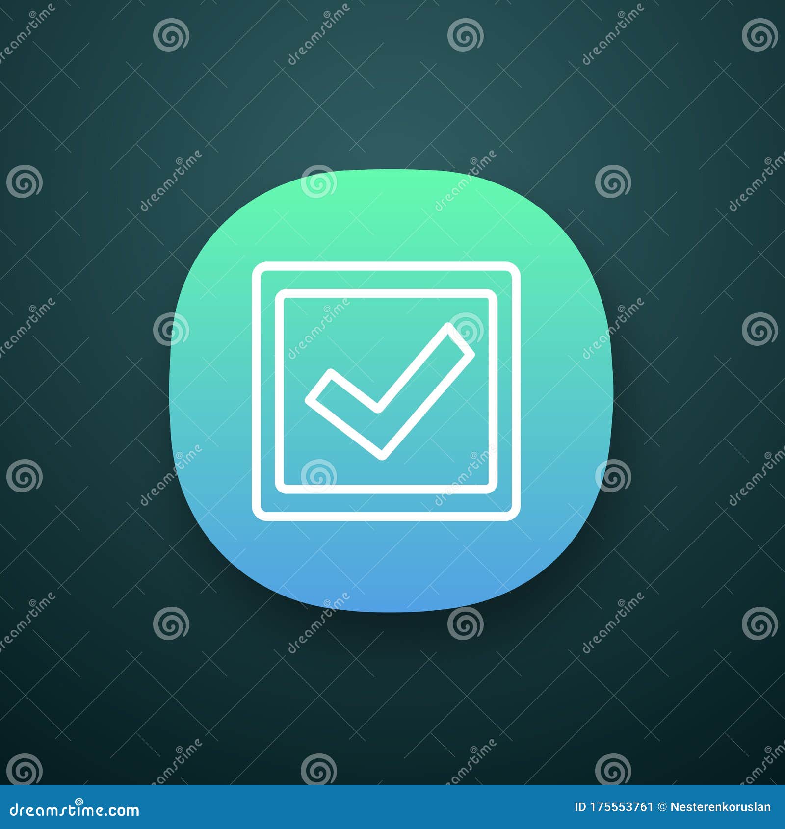 Checkbox app icon stock vector. Illustration of gradient - 175553761